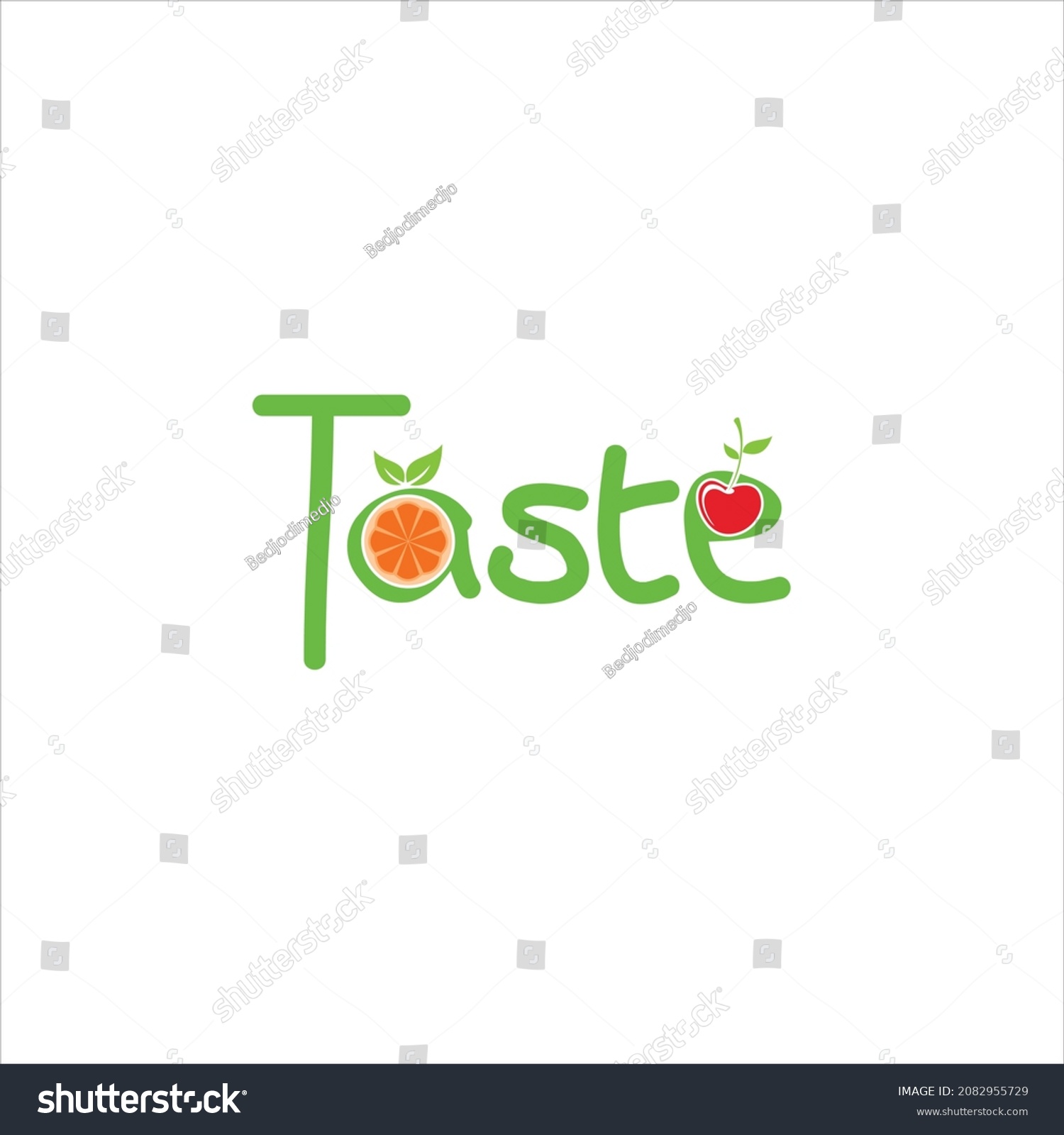 Word Taste Logo Vector Template Fruit Stock Vector (Royalty Free ...