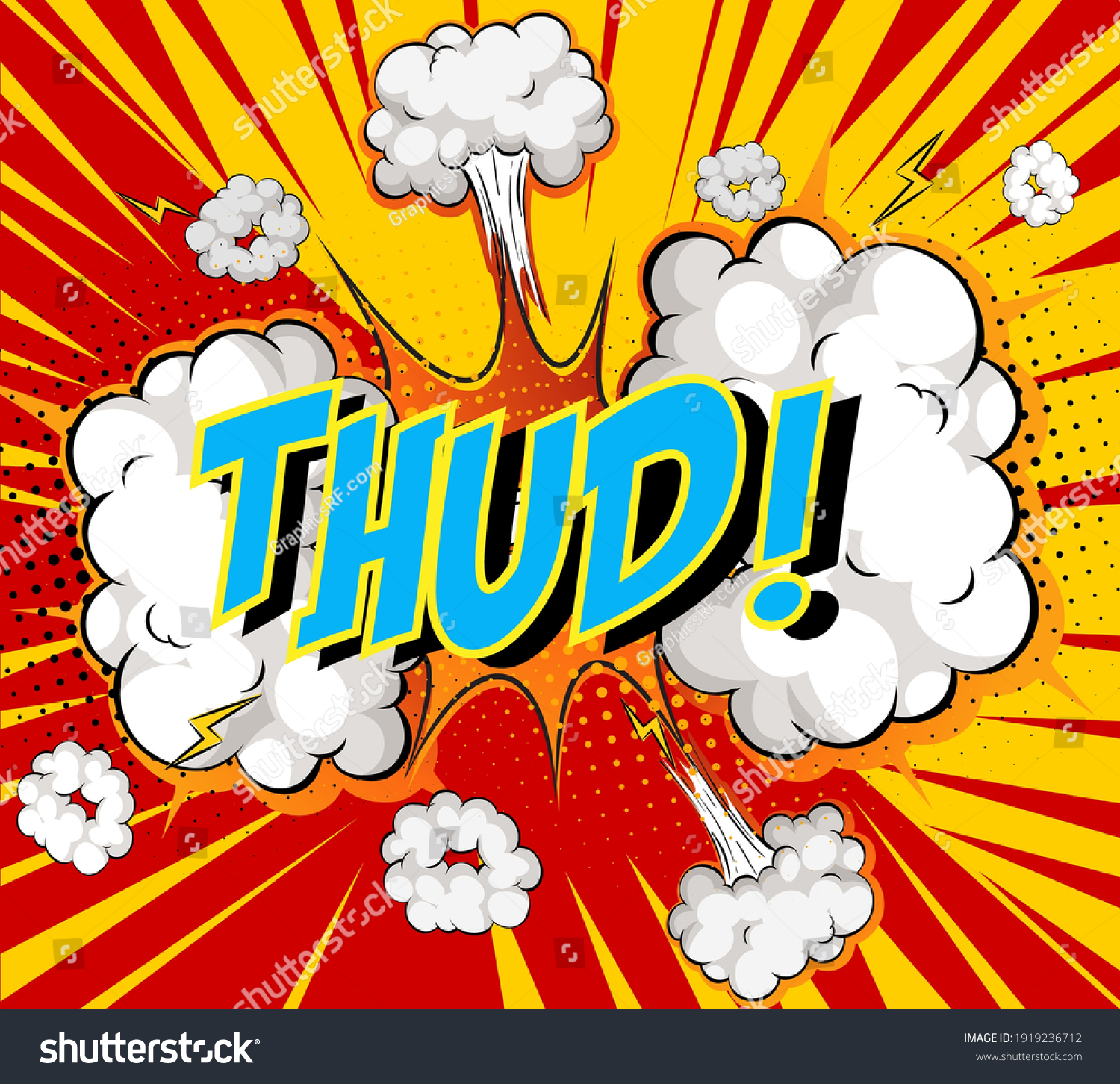 Word Thud On Comic Cloud Explosion Stock Vector (Royalty Free ...