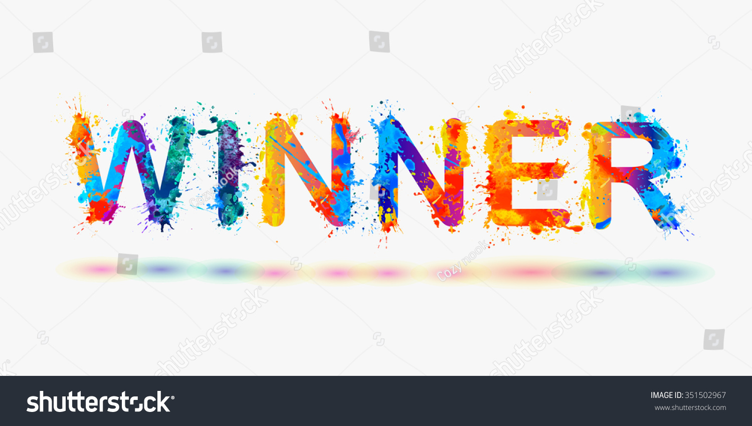 Word Winner Rainbow Splash Paint Stock Vector 351502967 - Shutterstock