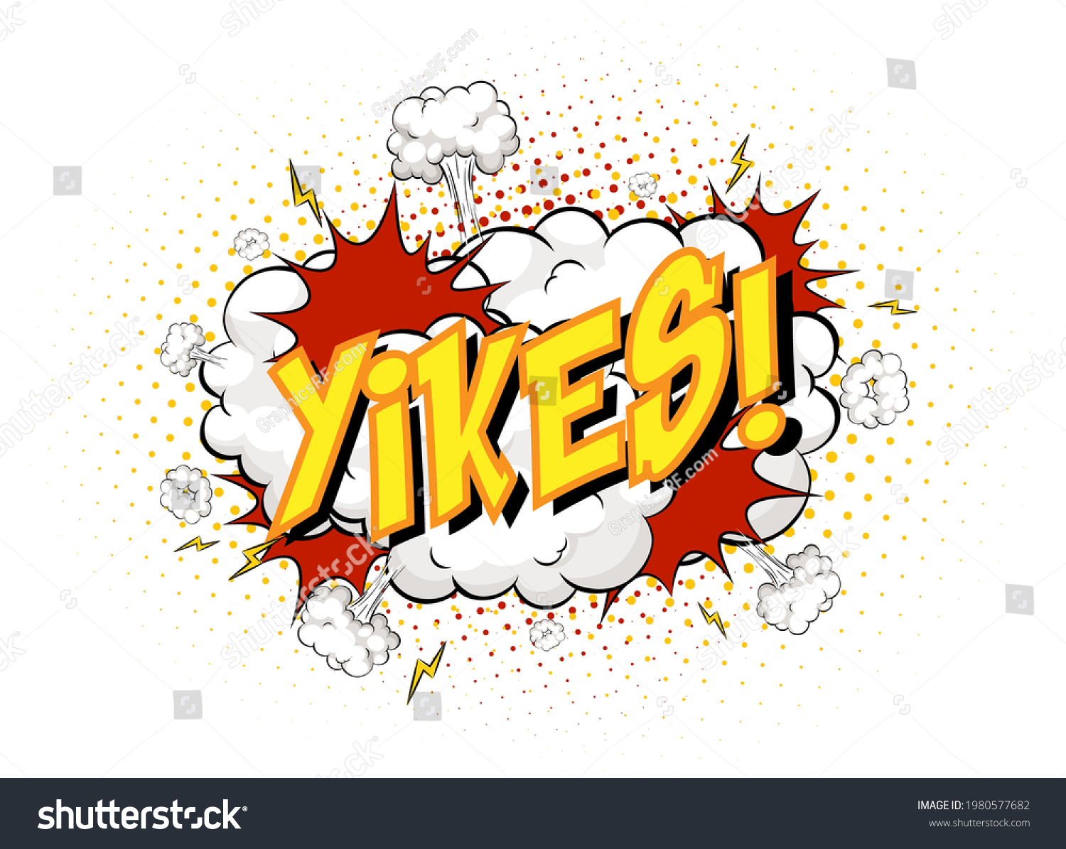 Word Yikes On Comic Cloud Explosion Stock Vector (Royalty Free) 1980577682 | Shutterstock