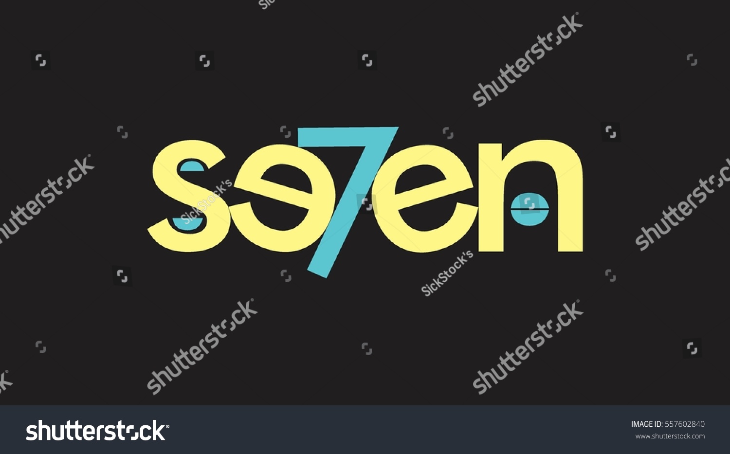 Words Seven Design Symbol Vector: เวกเตอร์สต็อก (ปลอดค่าลิขสิทธิ์ ...