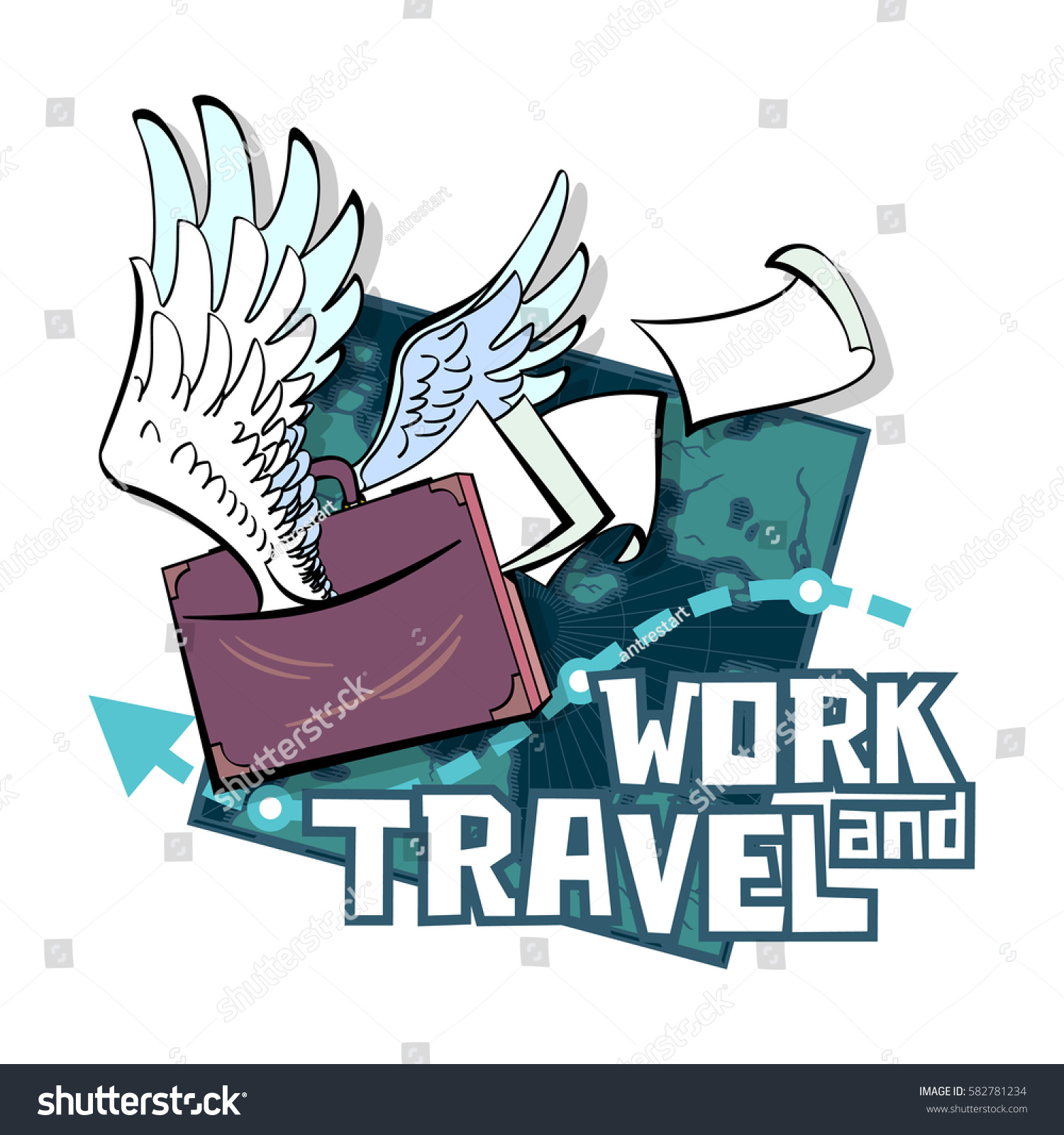 Work Travel Vector Logo Stock Vector (Royalty Free) 582781234