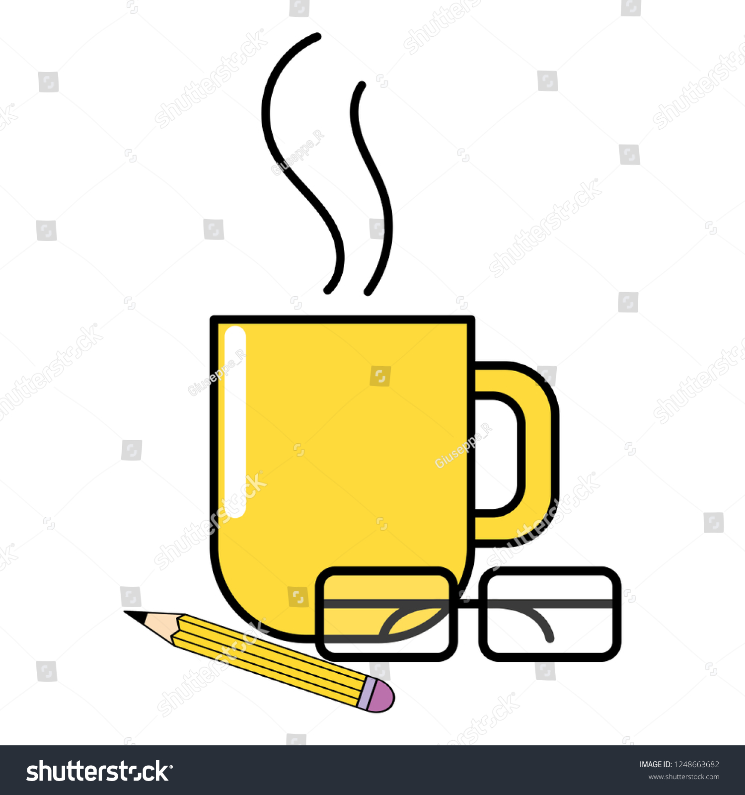 Work Coffee Cartoon Stock Vector (Royalty Free) 1248663682 | Shutterstock