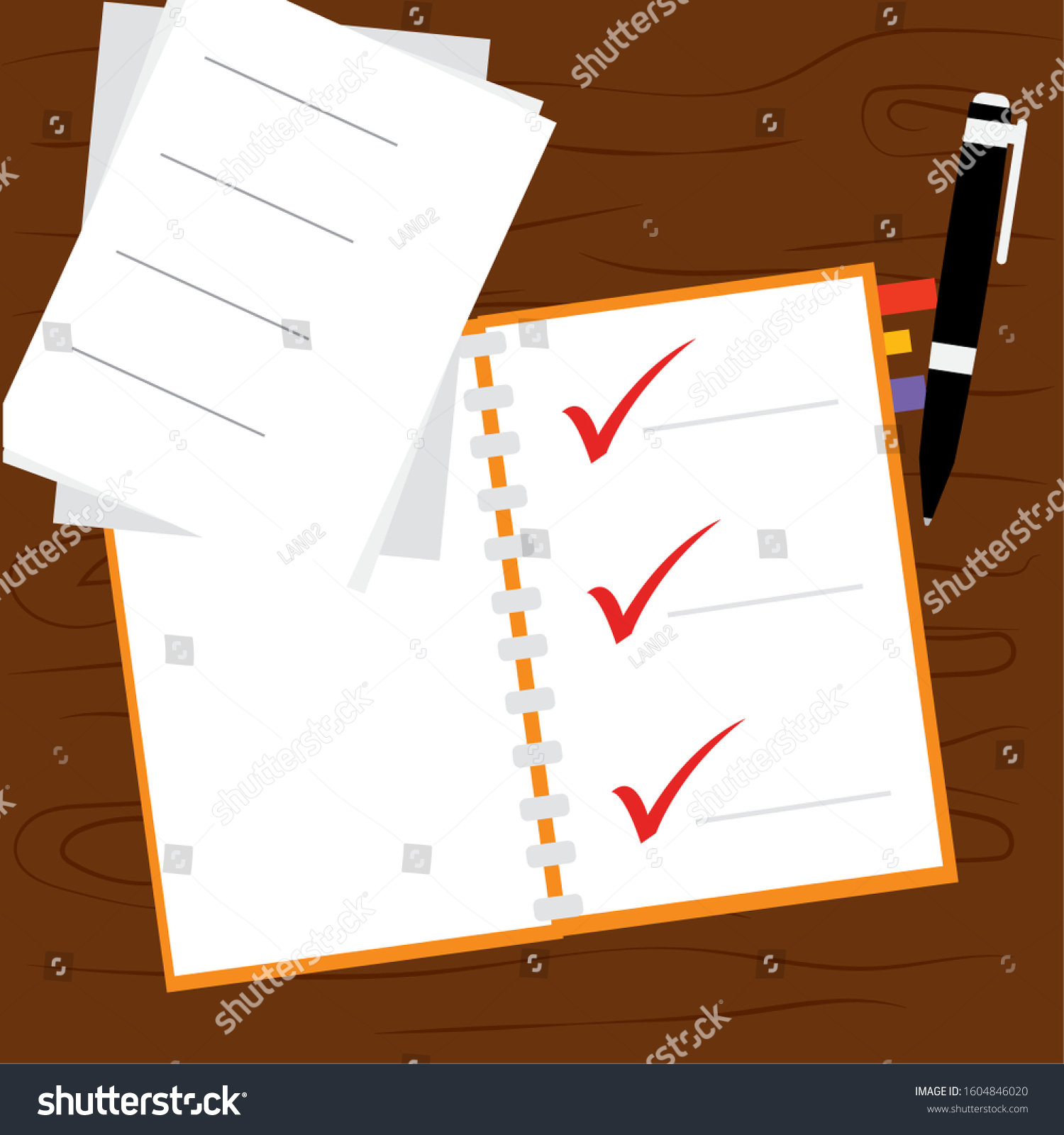 Work Environment Check List Vector Illustration Stock Vector (Royalty ...