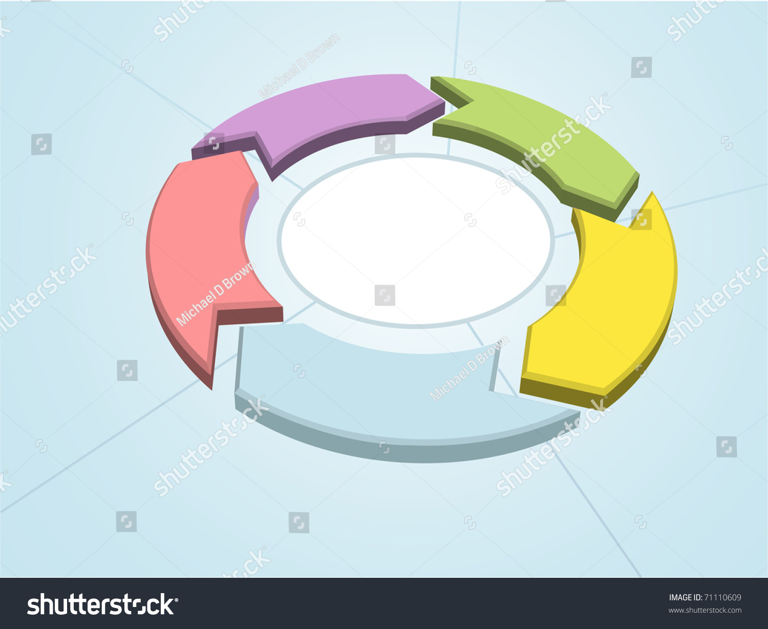 Work Flow Cycle 5 Color Process Stock Vector (Royalty Free) 71110609