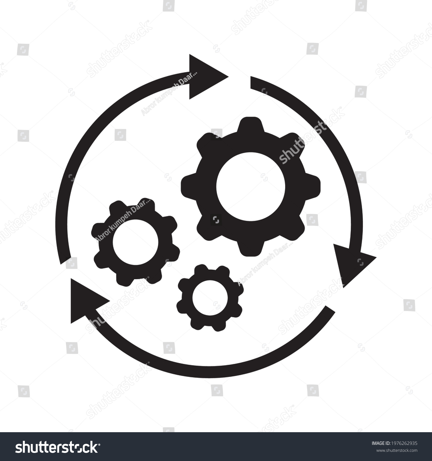 Work Flow Vector Icon Symbol Isolated Stock Vector (Royalty Free ...