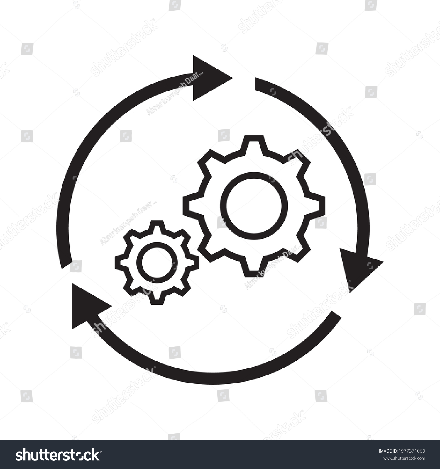 Work Flow Vector Icon Symbol Isolated Stock Vector (Royalty Free ...