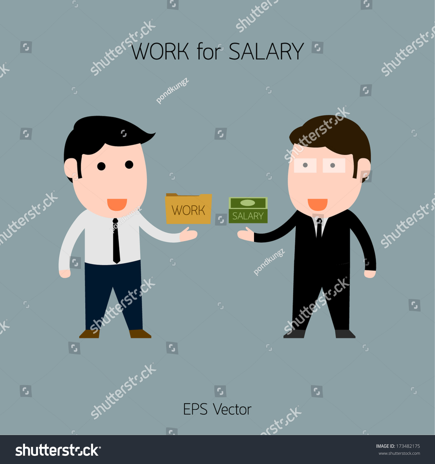 Work Salary Cartoon Vector Stock Vector (Royalty Free) 173482175