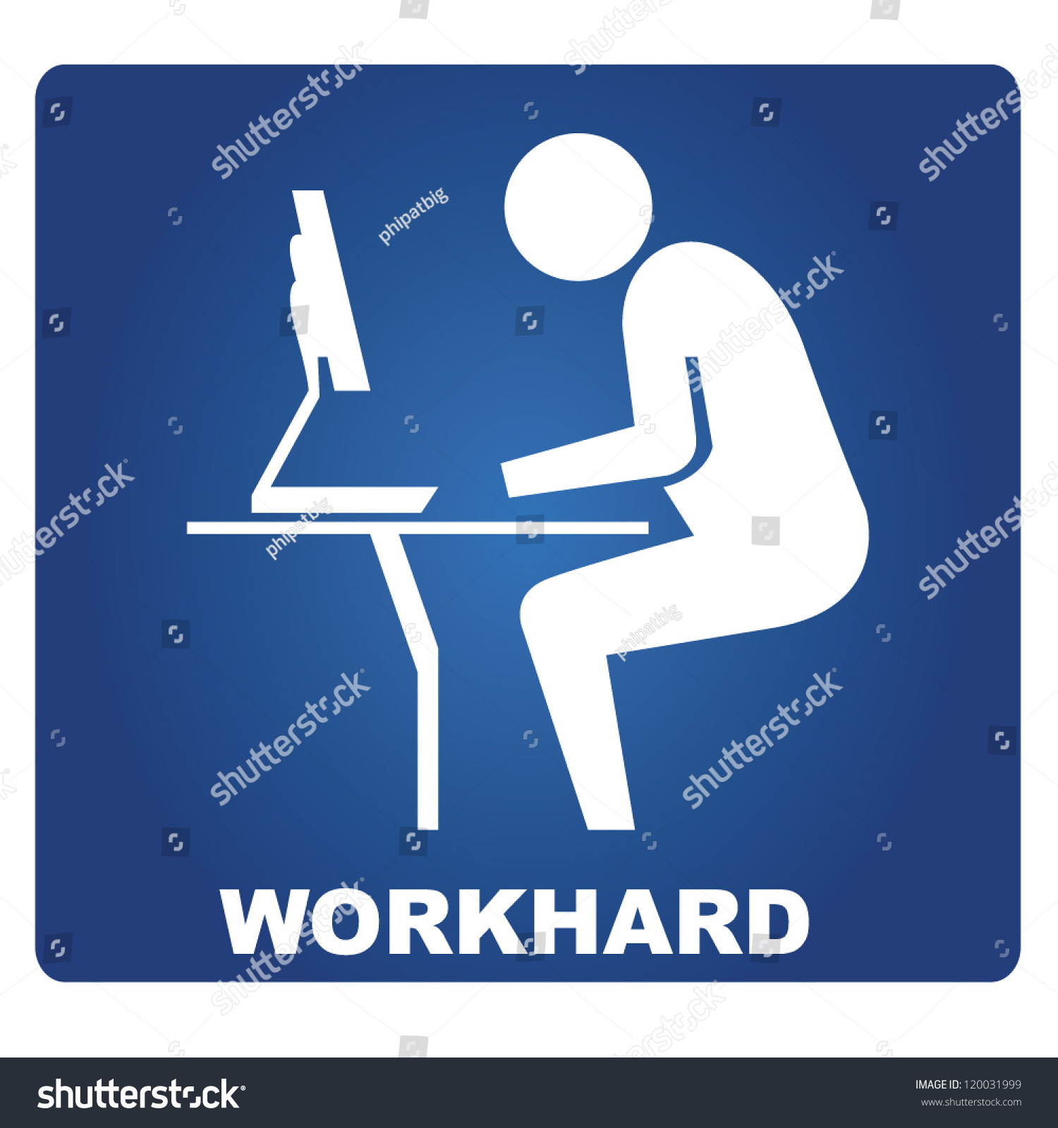 Work Hard Working On Computer Stock Vector (Royalty Free) 120031999