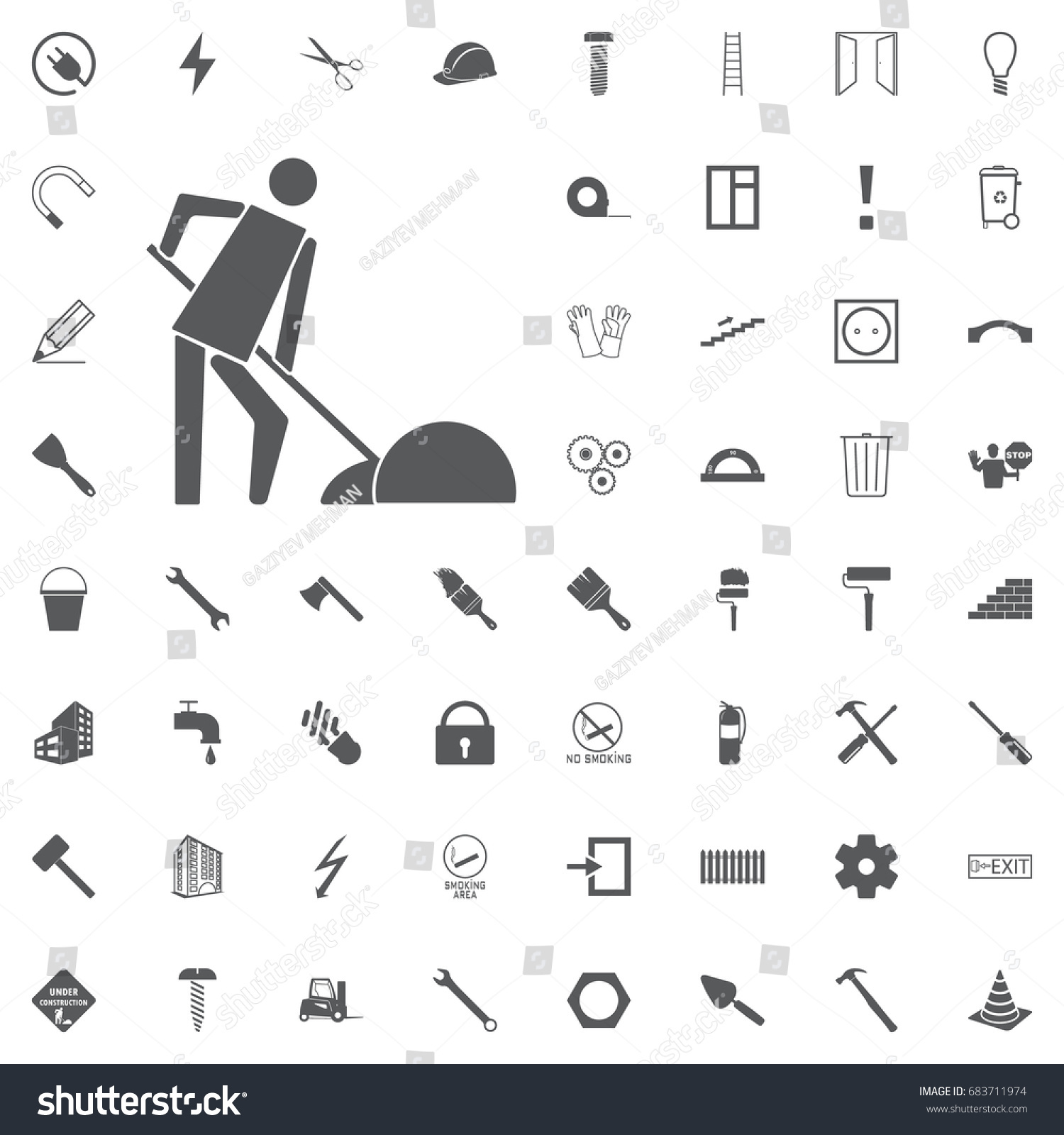 Work Progress Banner Isolated On White Stock Vector (Royalty Free ...