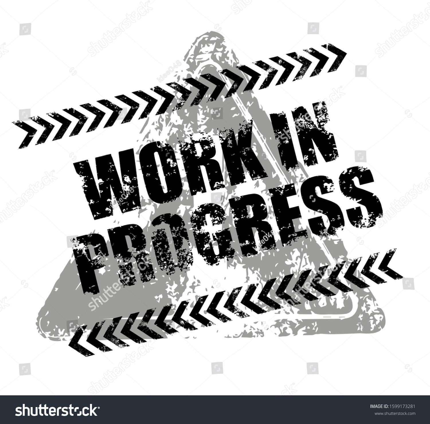 Work Progress Text On White Background: vector de stock (libre de ...
