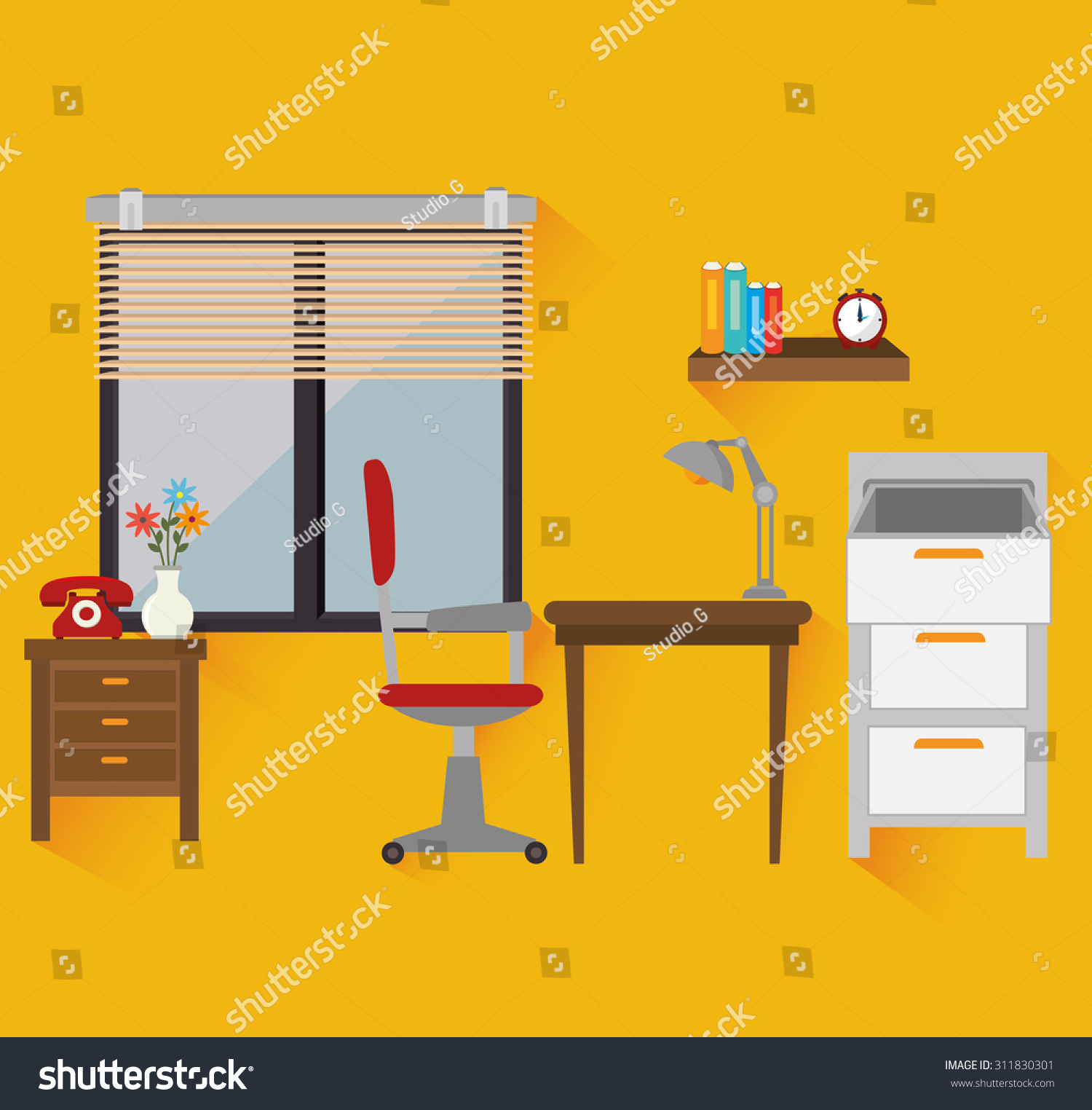 Work Office Design Vector Illustration Eps Stock Vector (Royalty Free ...