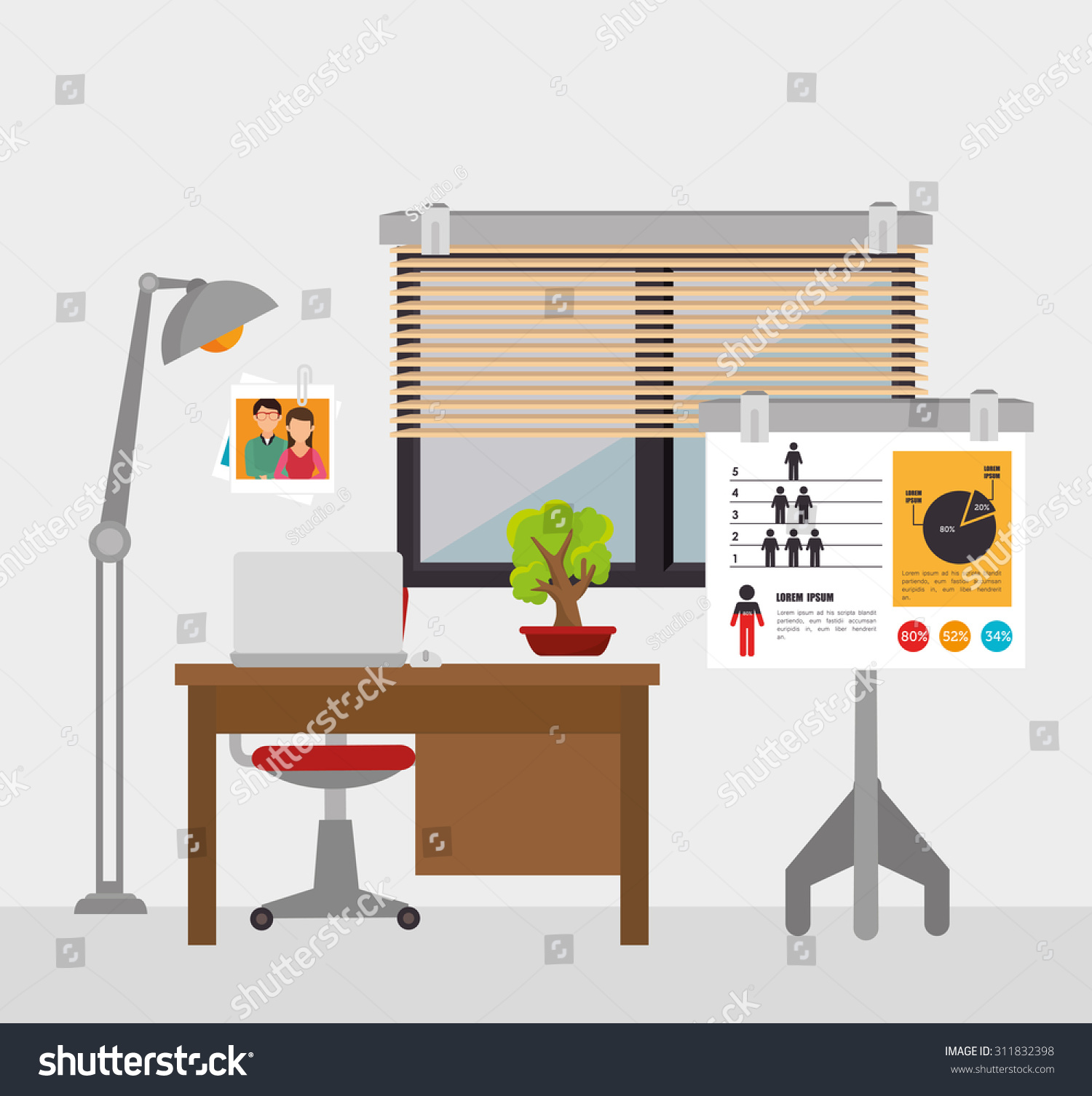 Work Office Design Vector Illustration Eps Stock Vector (Royalty Free ...