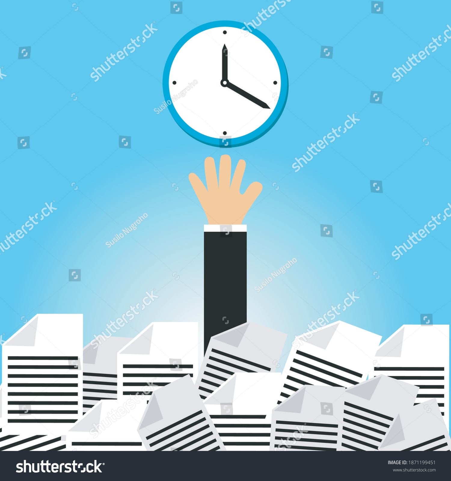 Work Piling Scattered Paper Vector Illustration Stock Vector (Royalty ...