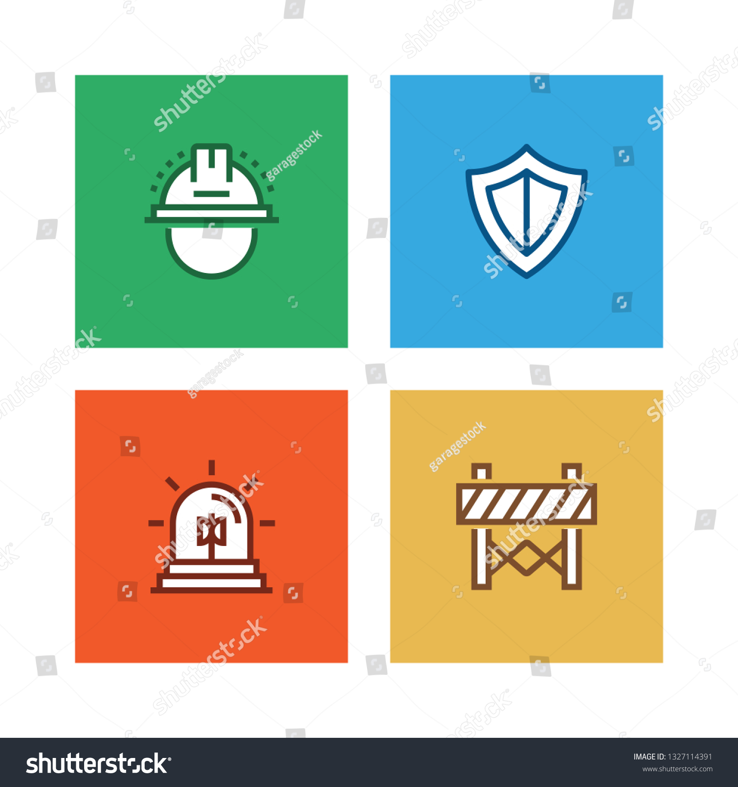 Work Safety Line Icon Set Stock Vector (Royalty Free) 1327114391 ...