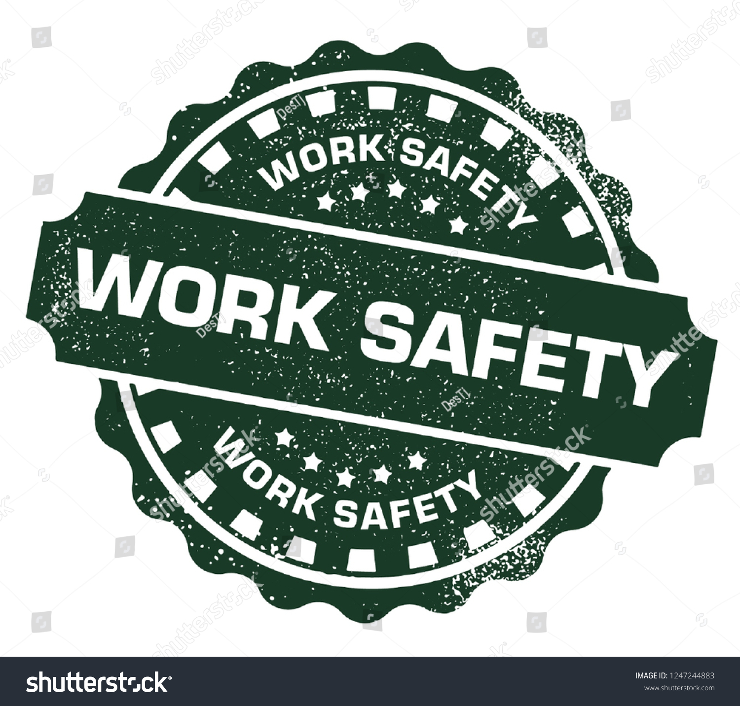 Work Safety Stamp Stock Vector (Royalty Free) 1247244883