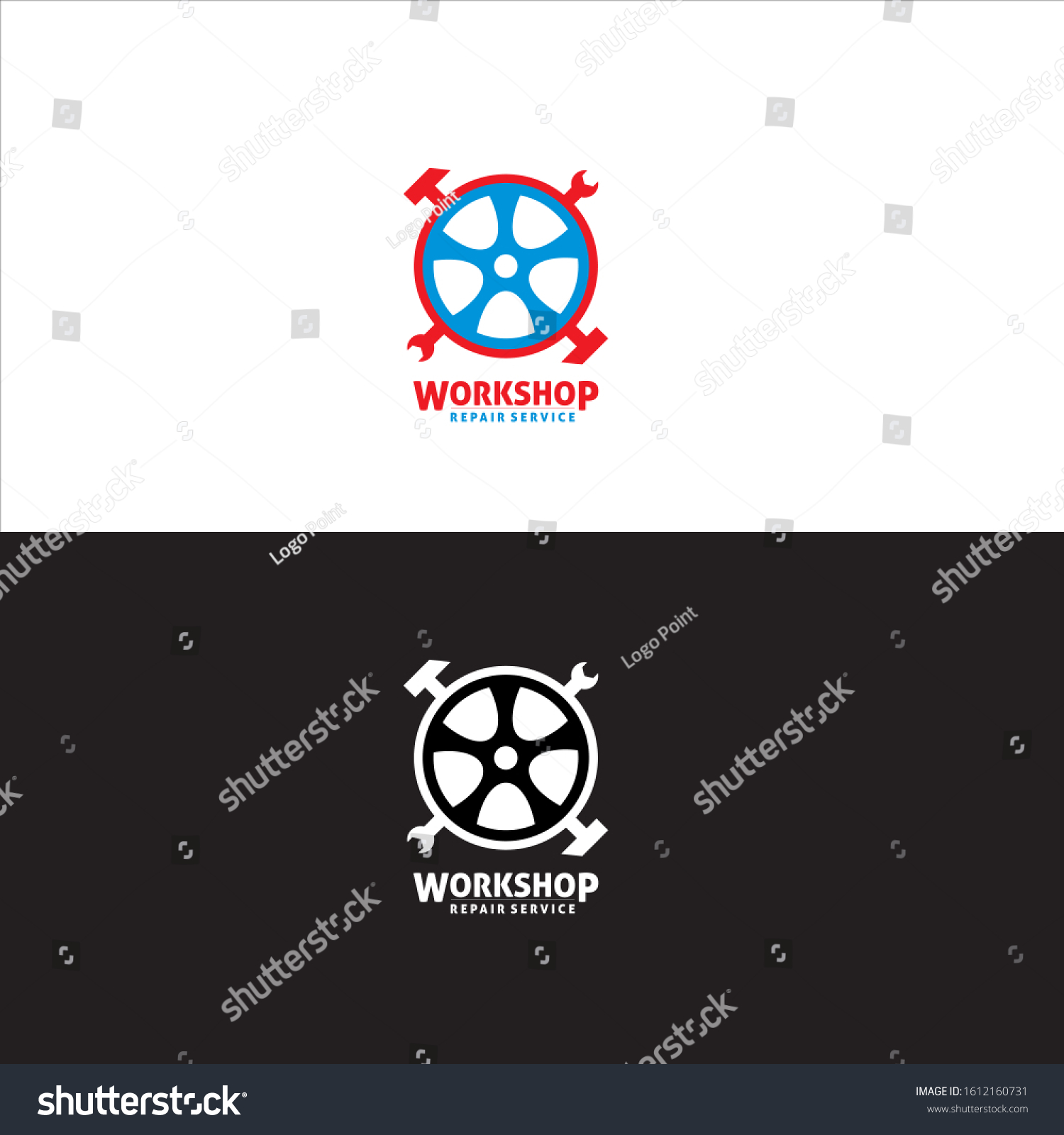 Work Shop Logo Vector: vector de stock (libre de regalías) 1612160731 ...