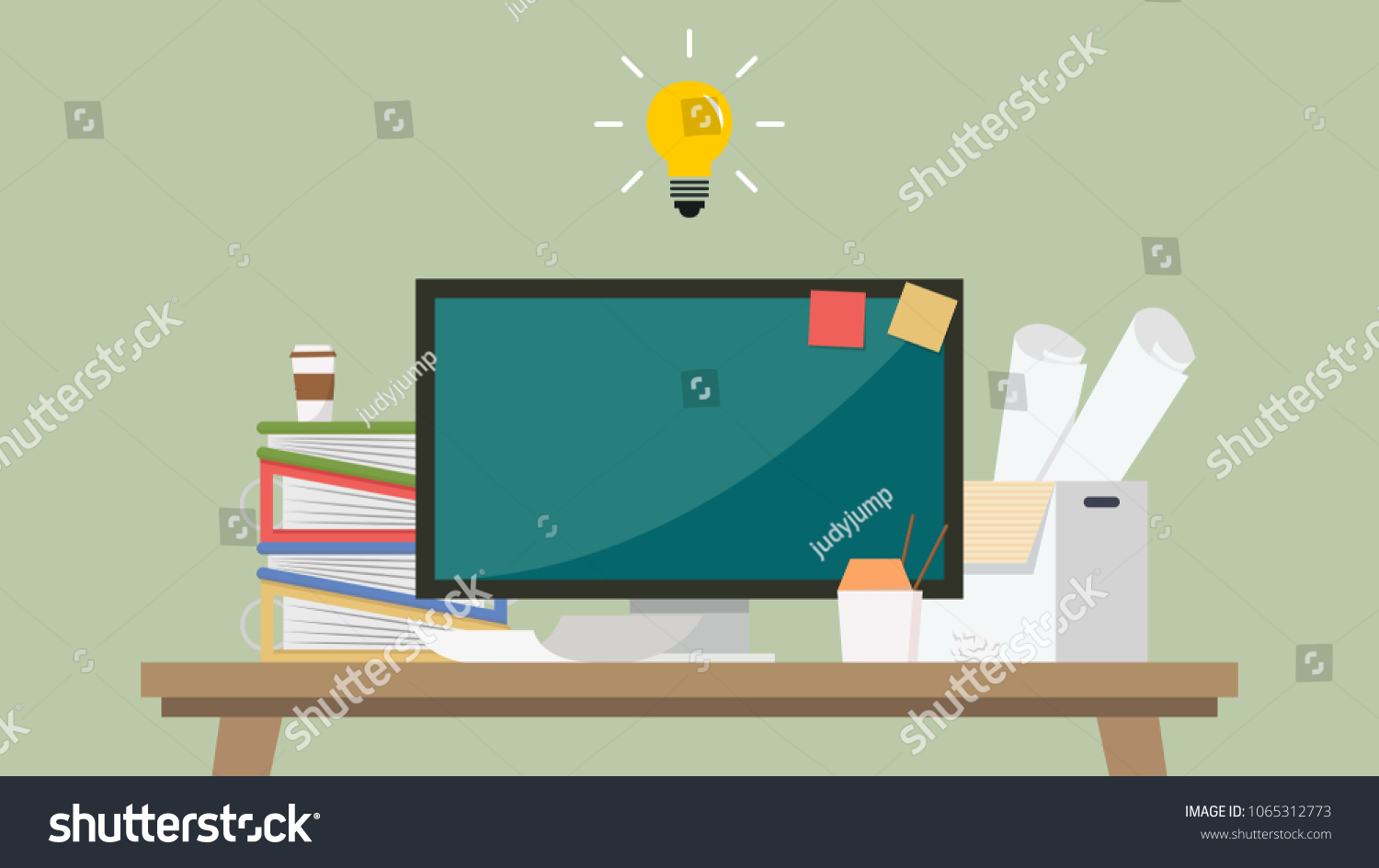 Work Table Cartoon Vector Free Space 库存矢量图（免版税）1065312773 | Shutterstock