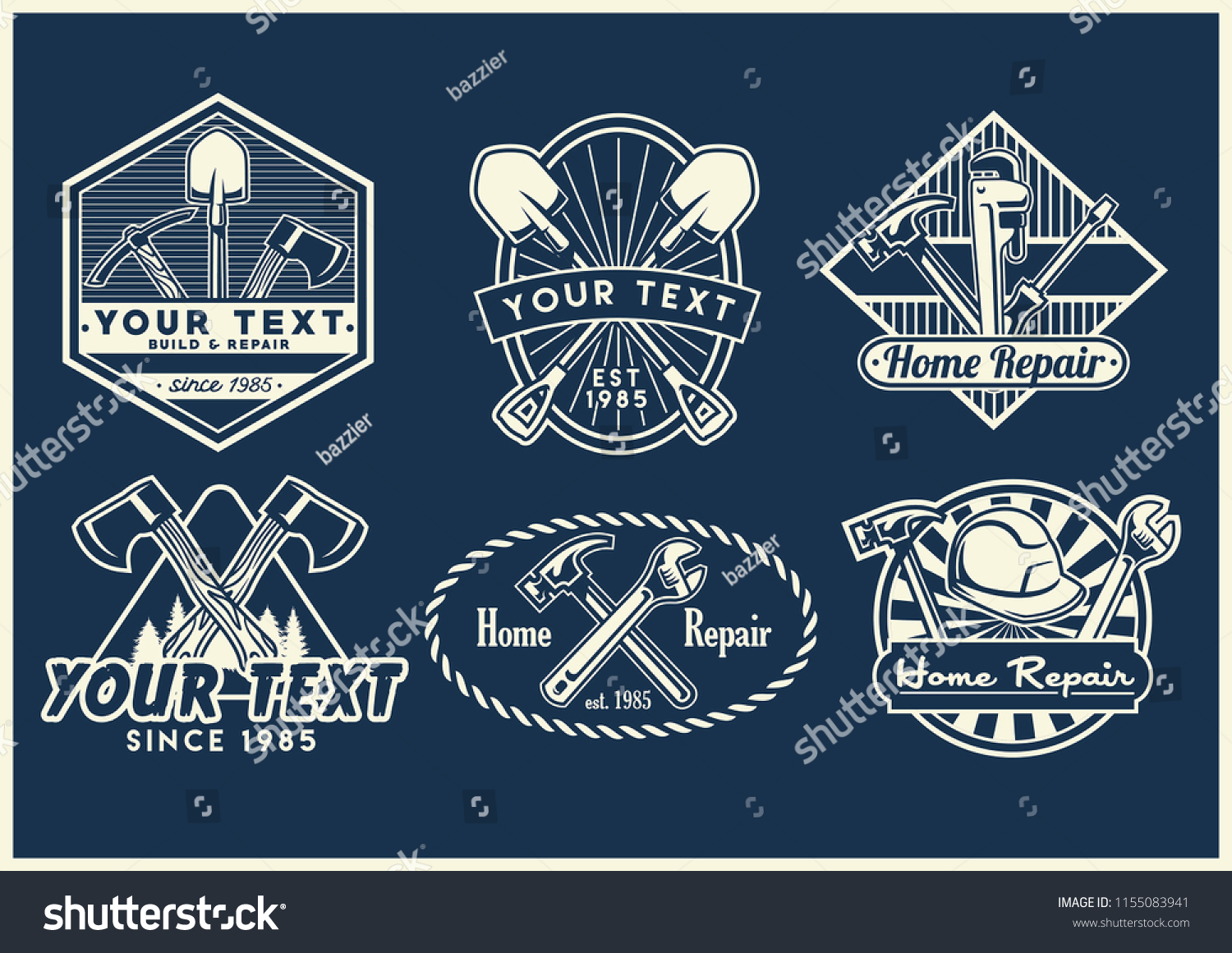 Work Tools Badge Design Collection Stock Vector (Royalty Free ...