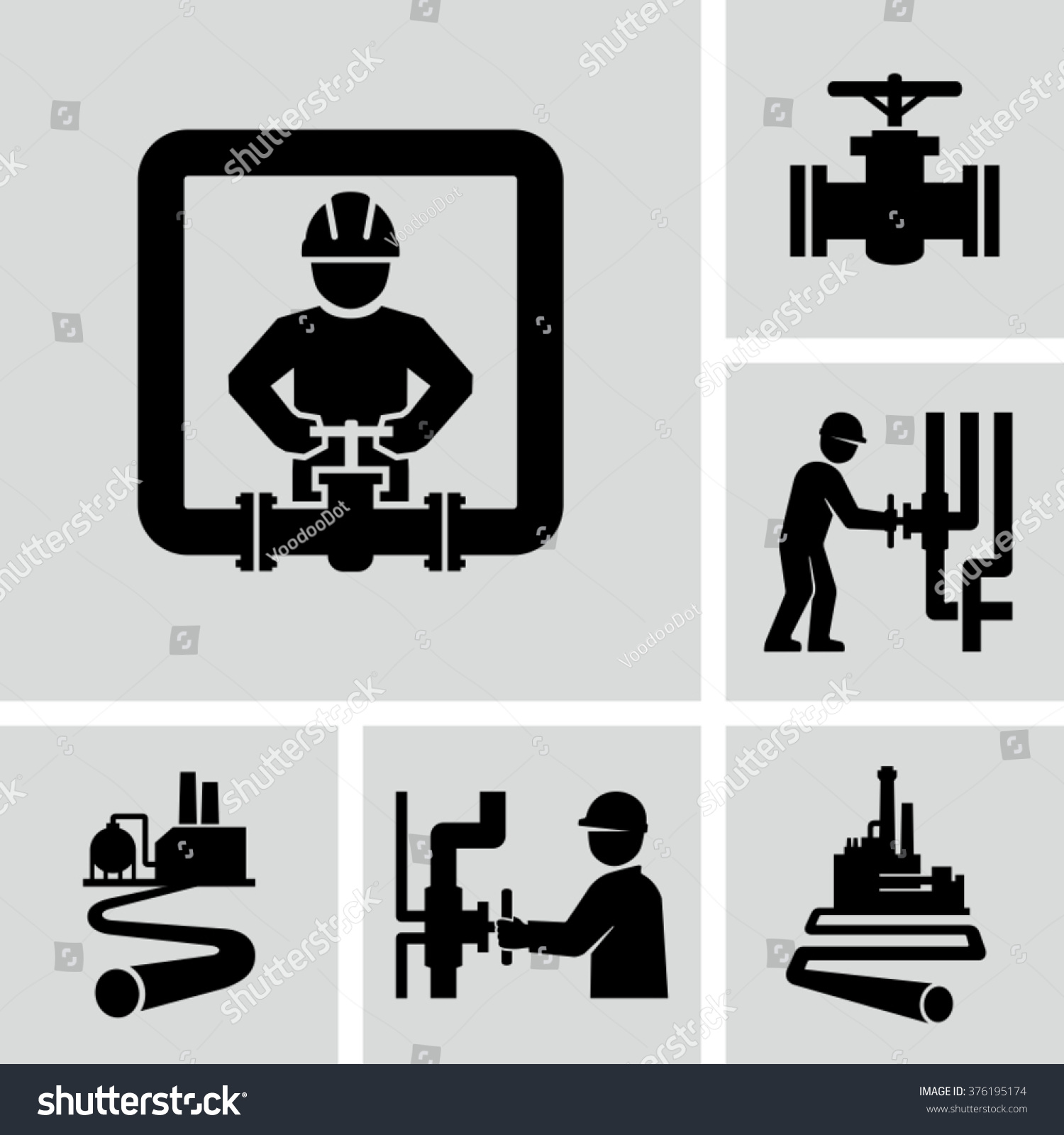 Worker Pipeline Vector Icons Stock Vector (Royalty Free) 376195174 ...
