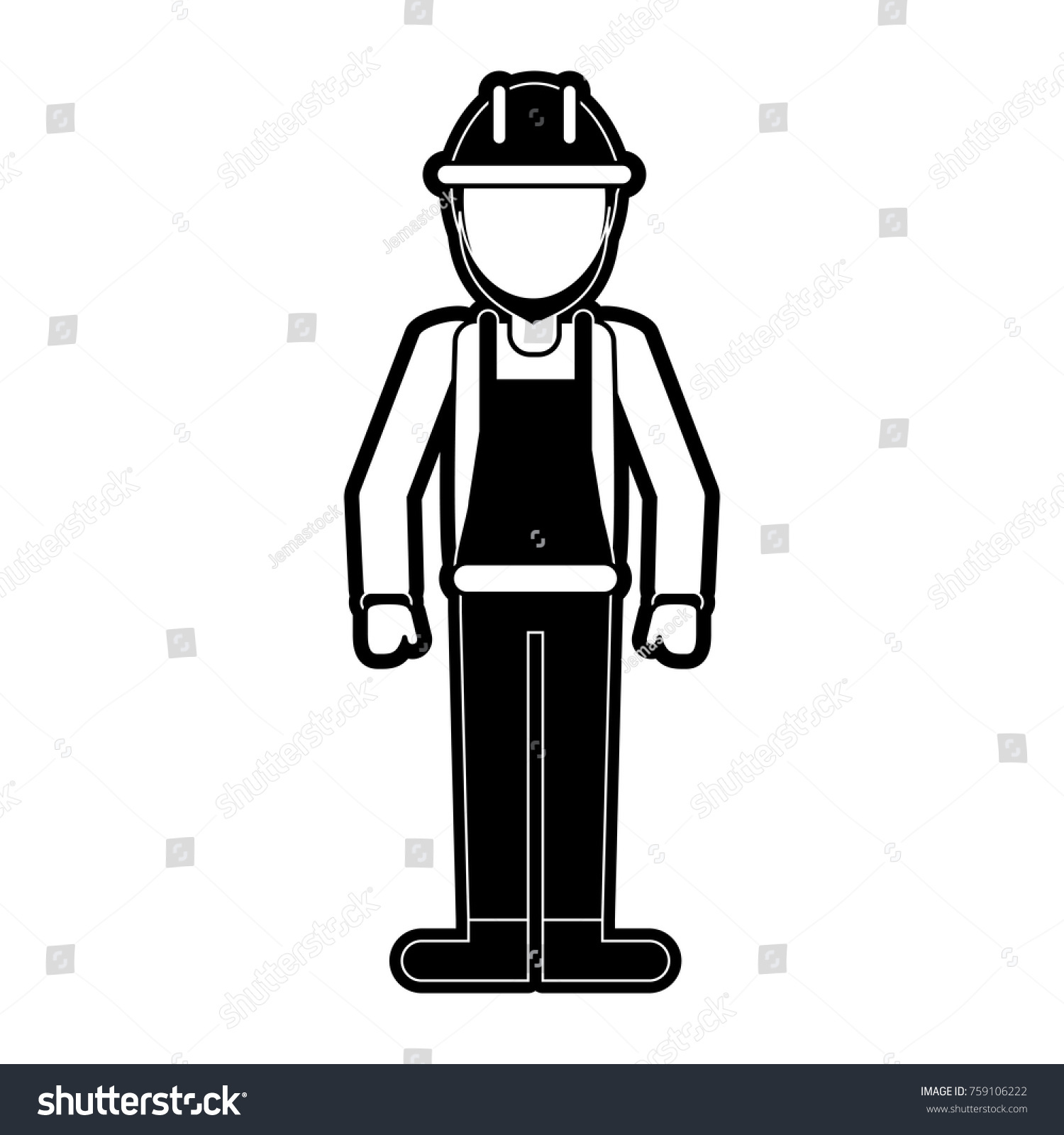 Worker Avatar Full Body Stock Vector (Royalty Free) 759106222