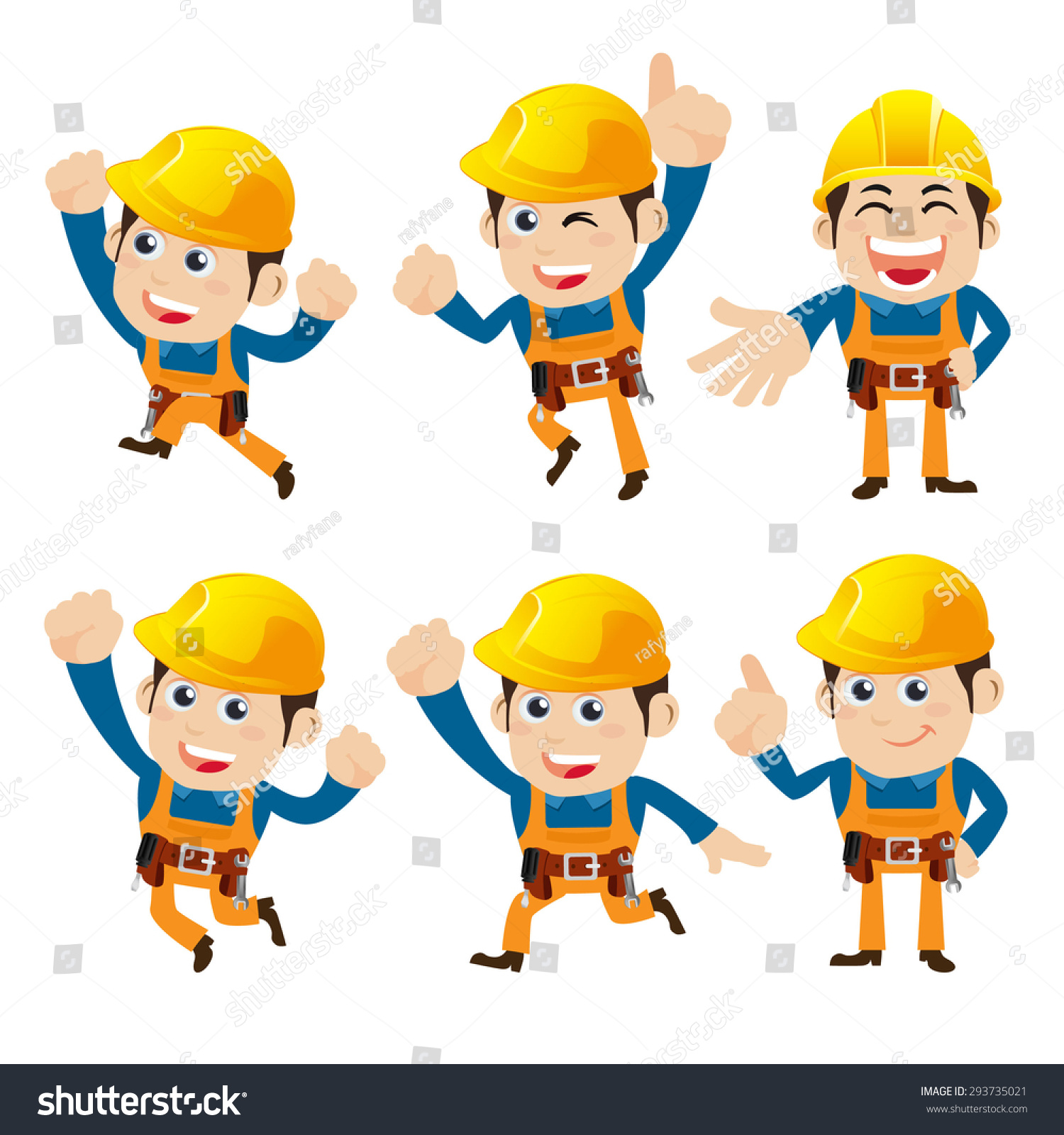 Worker Characters Different Poses: เวกเตอร์สต็อก (ปลอดค่าลิขสิทธิ์ ...