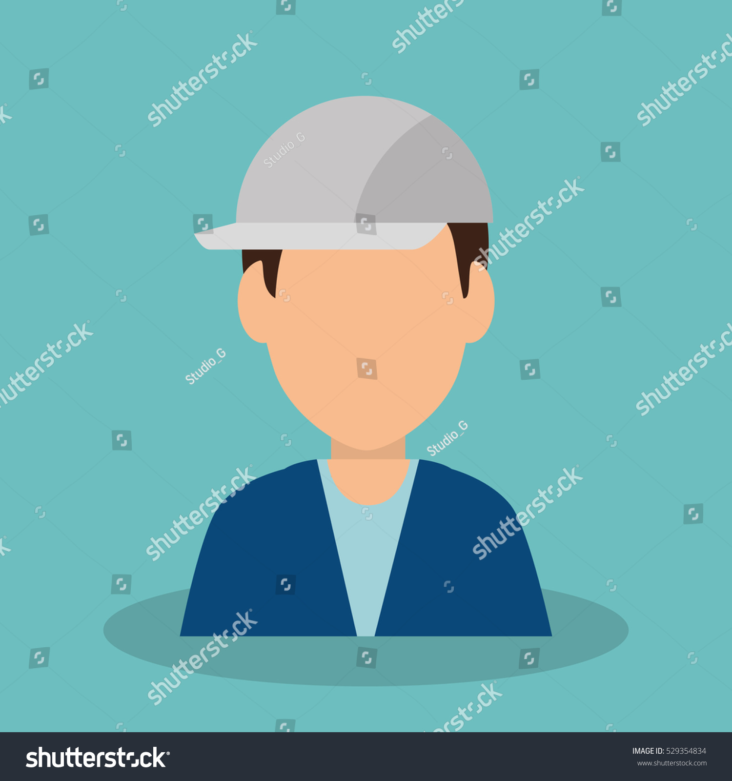 Worker Construction Avatar Icon Stock Vector (Royalty Free) 529354834 ...