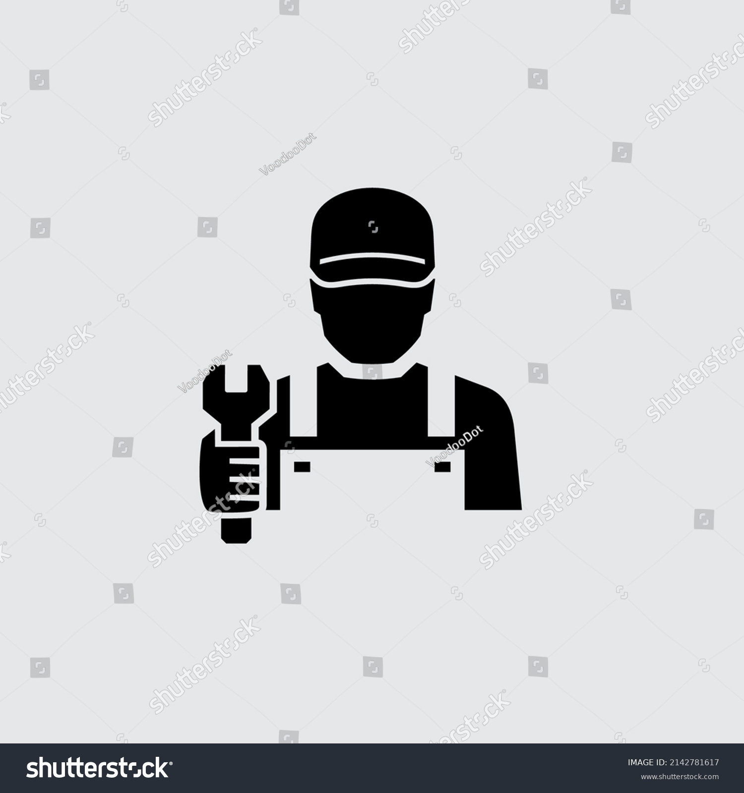 Worker Engineer Technician Mechanic Avatar Vector Stock Vector (Royalty ...