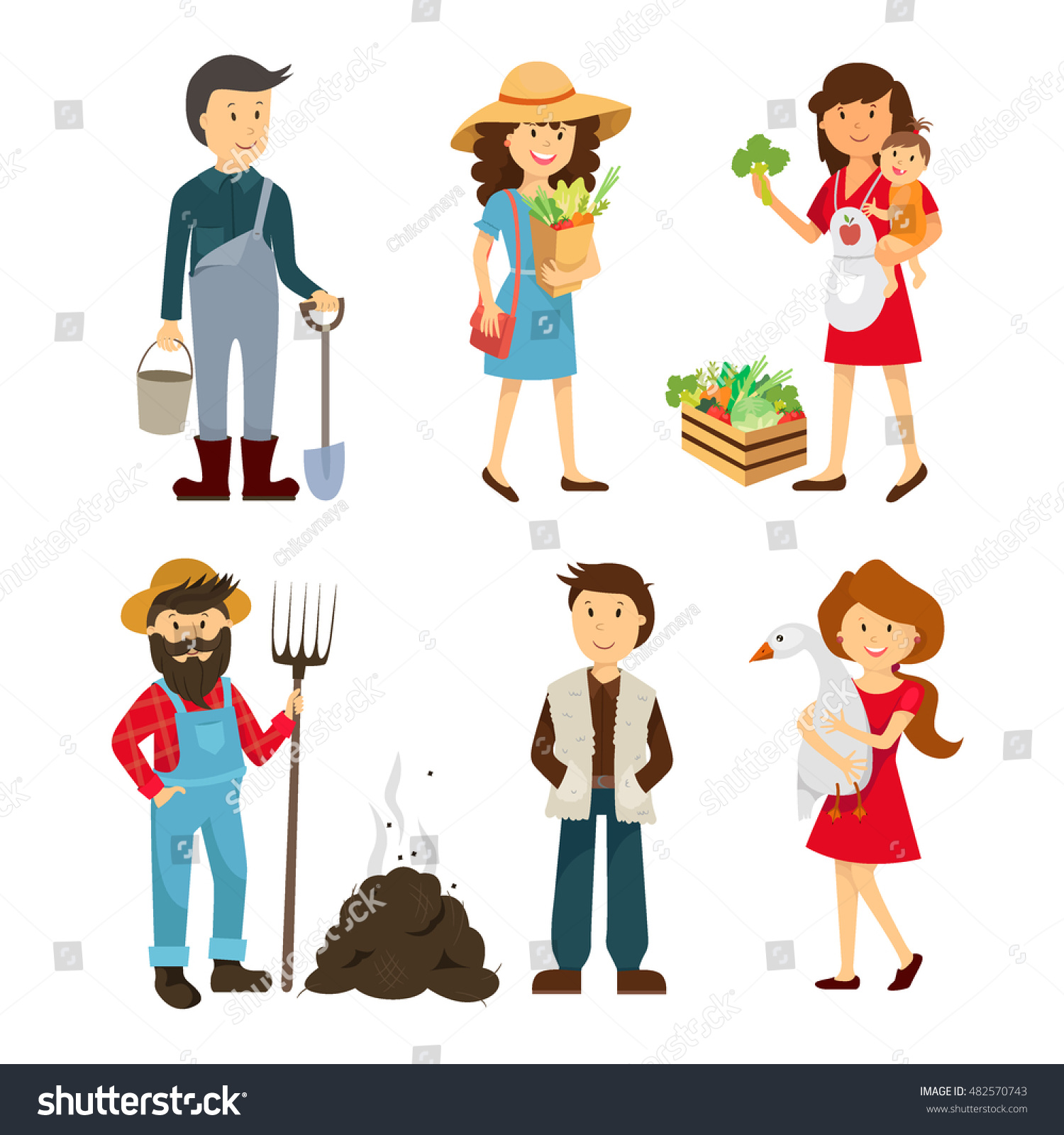 Worker Farm Farmer Vector Stock Vector (Royalty Free) 482570743