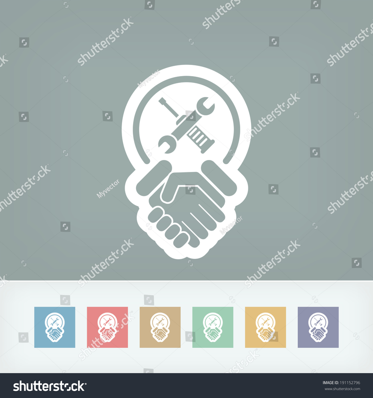 Worker Handshake Icon Stock Vector (Royalty Free) 191152796