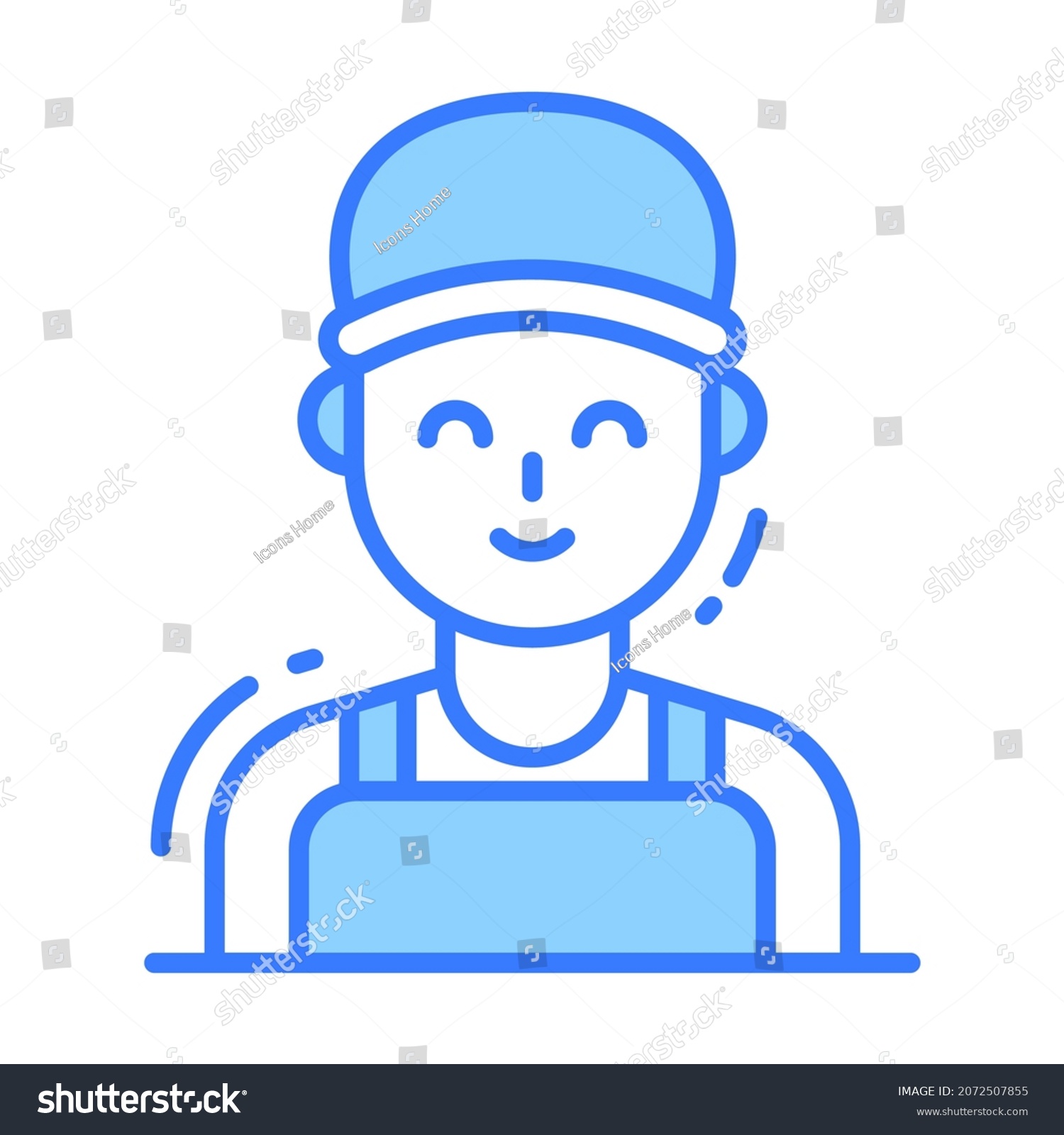 Worker Icon Single Avatar Vector Illustration Stock Vector (Royalty ...
