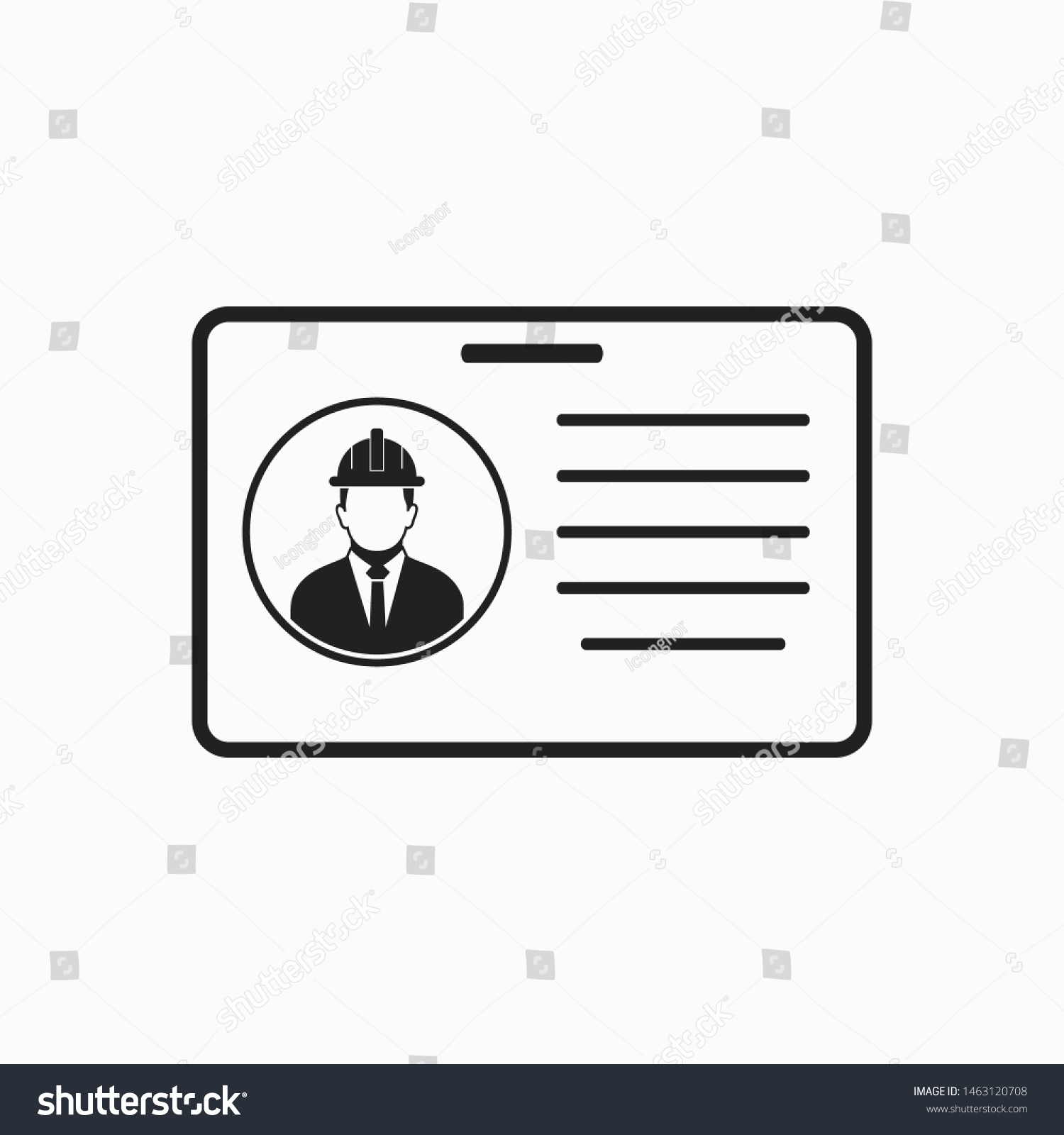 Worker Id Card Flat Style Vector Stock Vector (Royalty Free) 1463120708 ...