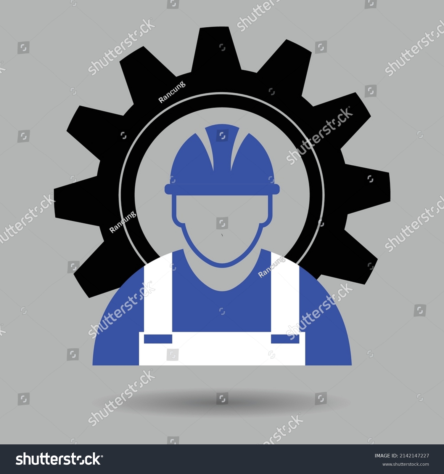 Worker Gear Iconworker Vector Illustrationeps10 Stock Vector (Royalty ...