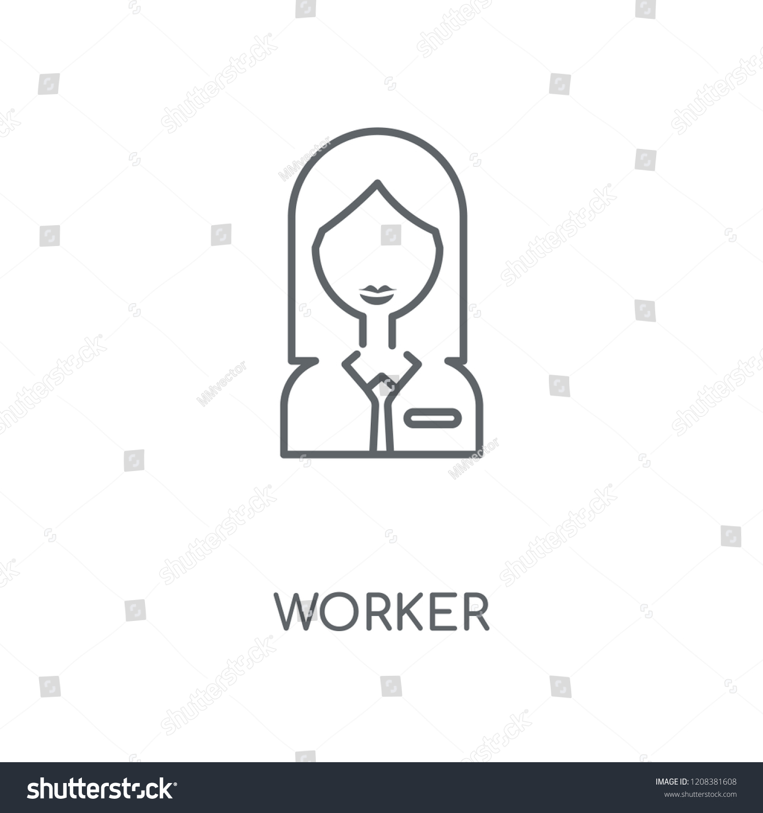 Worker Linear Icon Worker Concept Stroke Stock Vector (Royalty Free ... Worker Linear Icon Worker Concept Stroke Stock Vector (Royalty Free ...