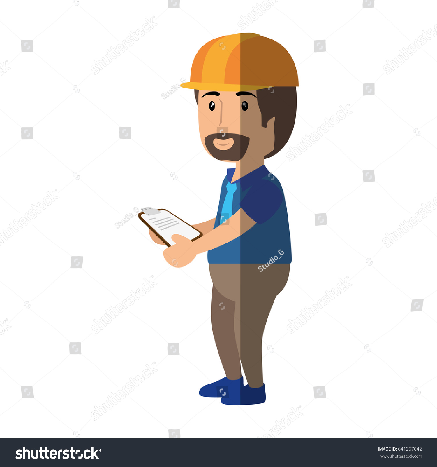 Worker Man Cartoon Stock Vector (Royalty Free) 641257042
