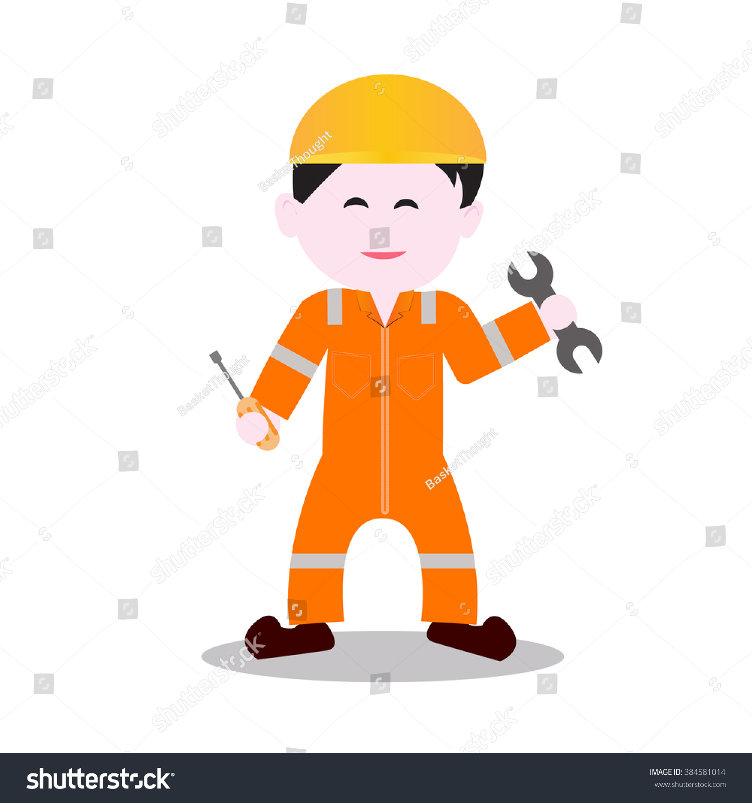 Worker Man Cartoon Vector Stock Vector (Royalty Free) 384581014 ...