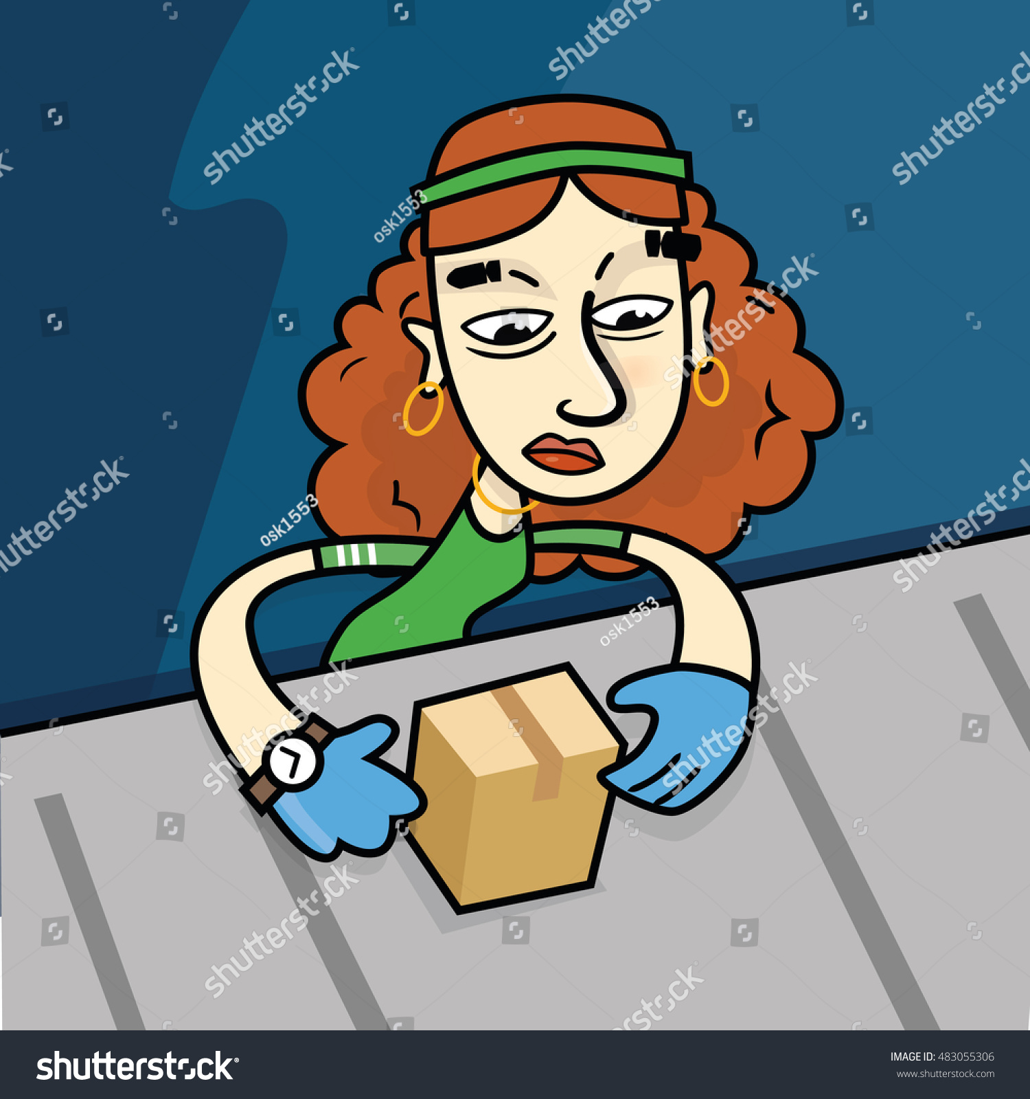 Worker Packaging Products Stock Vector (Royalty Free) 483055306 ...