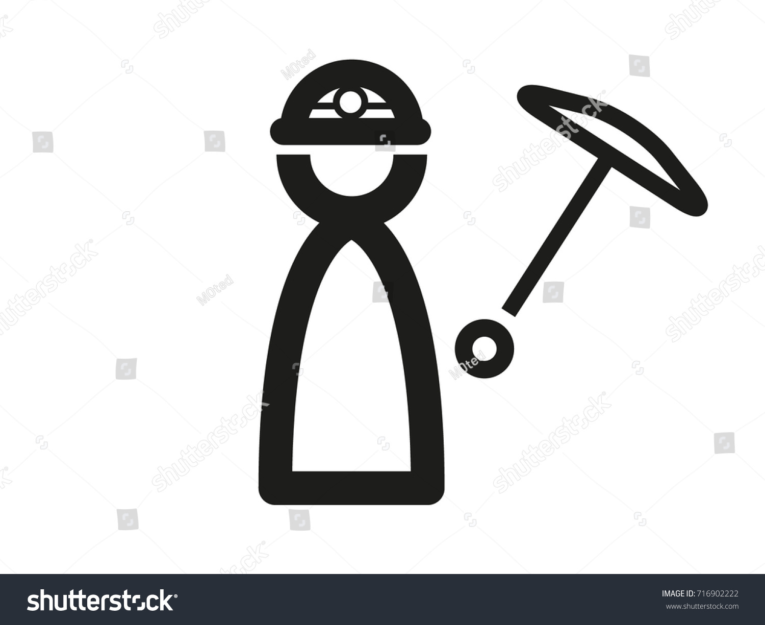 Worker Stick Man Logo Stock Vector (Royalty Free) 716902222