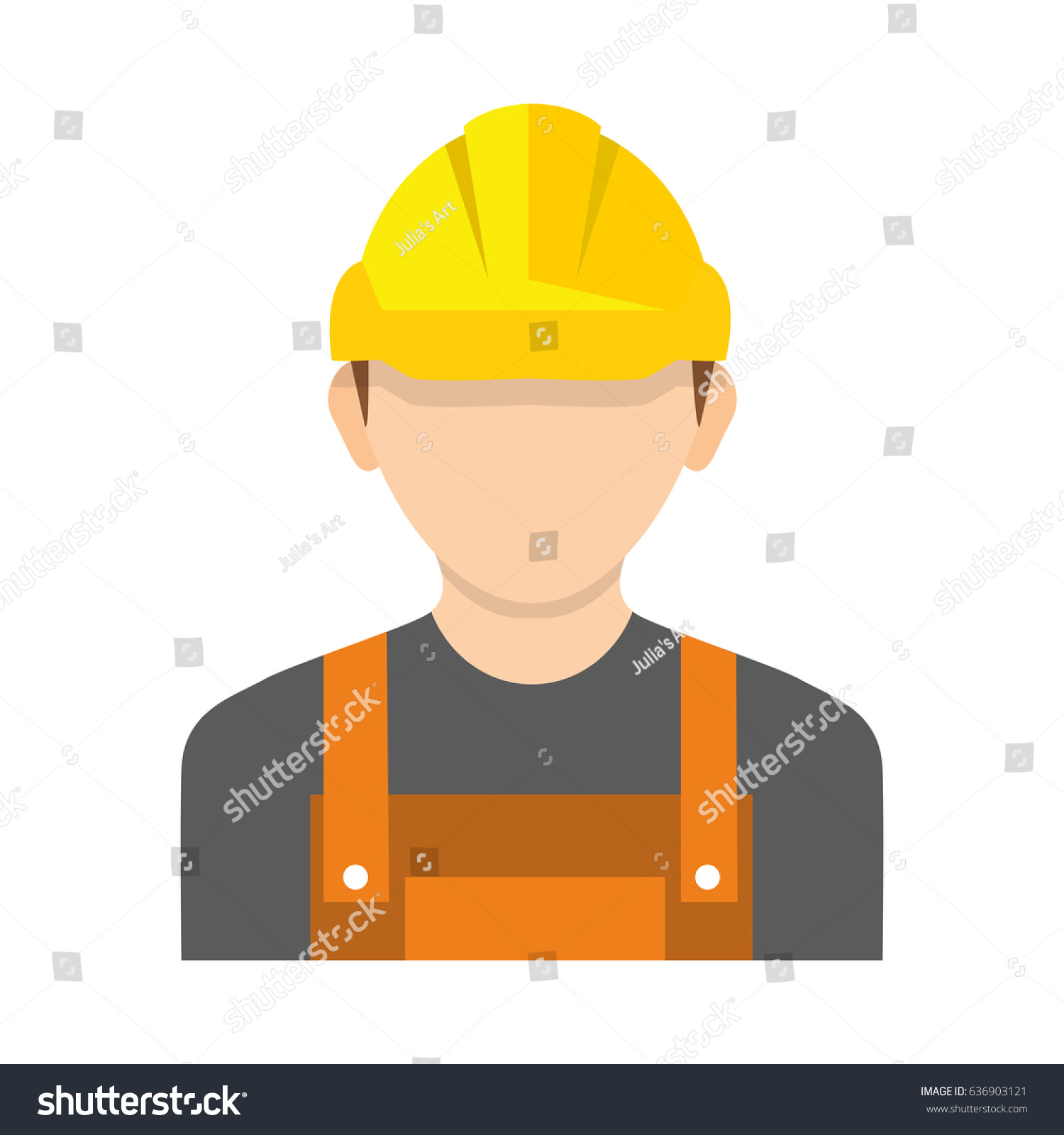 Worker Wearing Hard Hat Vector Construction Stock Vector (Royalty Free ...