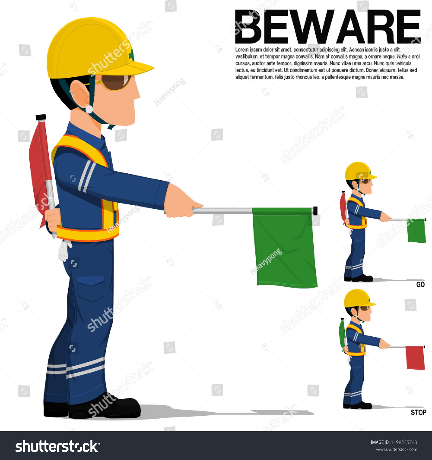 Worker Flag On Transparent Background Stock Vector (Royalty Free ...