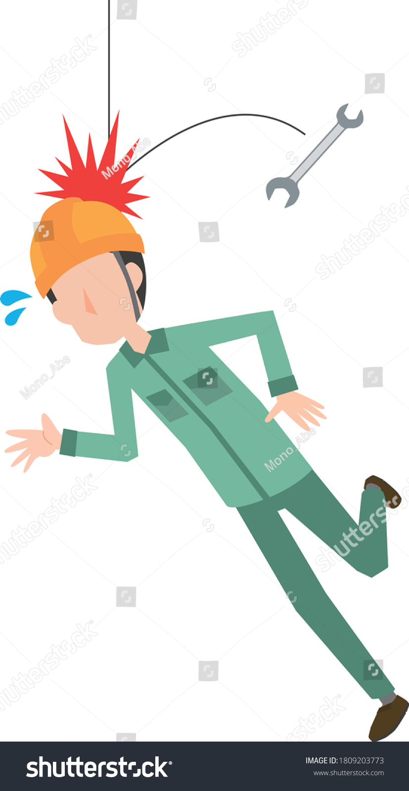 Workers Who Hit Head Falling Objects Stock Vector (Royalty Free ...