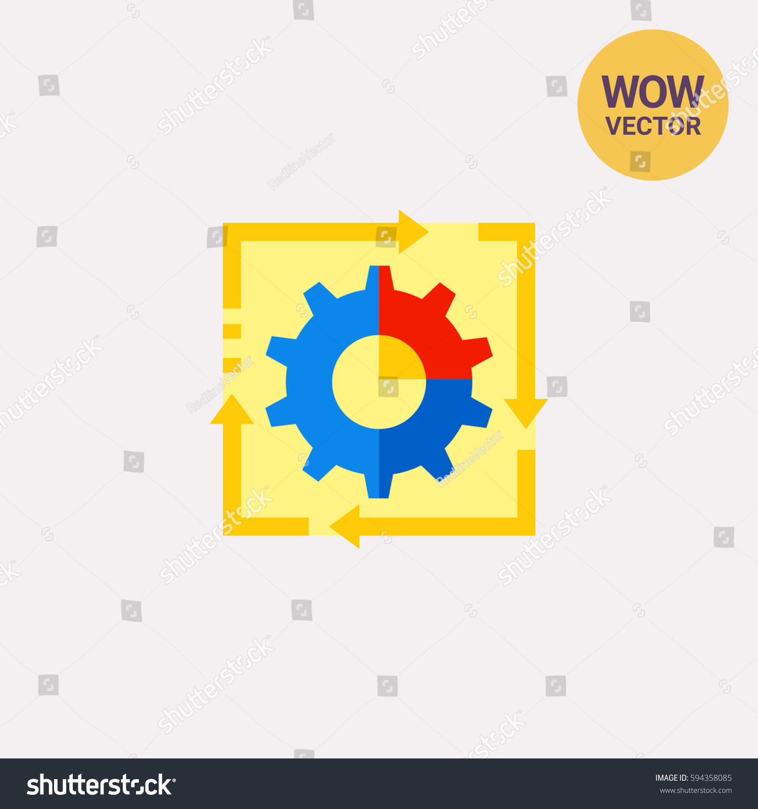Workflow Concept Gear Icon Stock Vector (Royalty Free) 594358085 ...