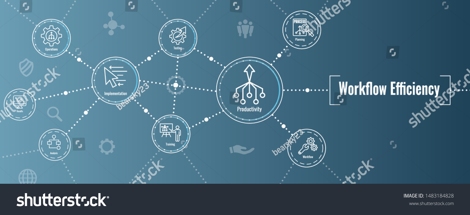 Workflow Efficiency Icon Set Web Header Stock Vector (Royalty Free ...