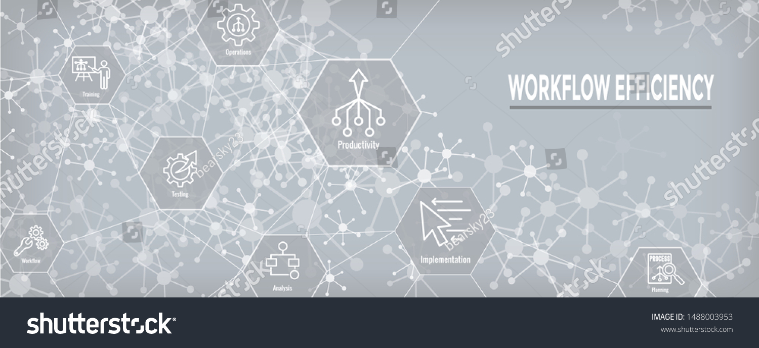 Workflow Efficiency Icon Set Web Header Stock Vector (Royalty Free ...