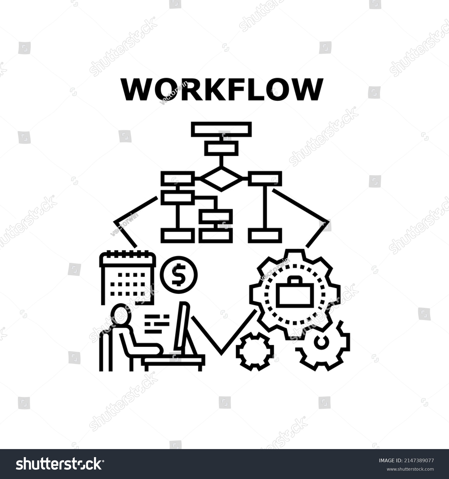 Workflow Manager Vector Icon Concept Workflow Stock Vector (Royalty ...