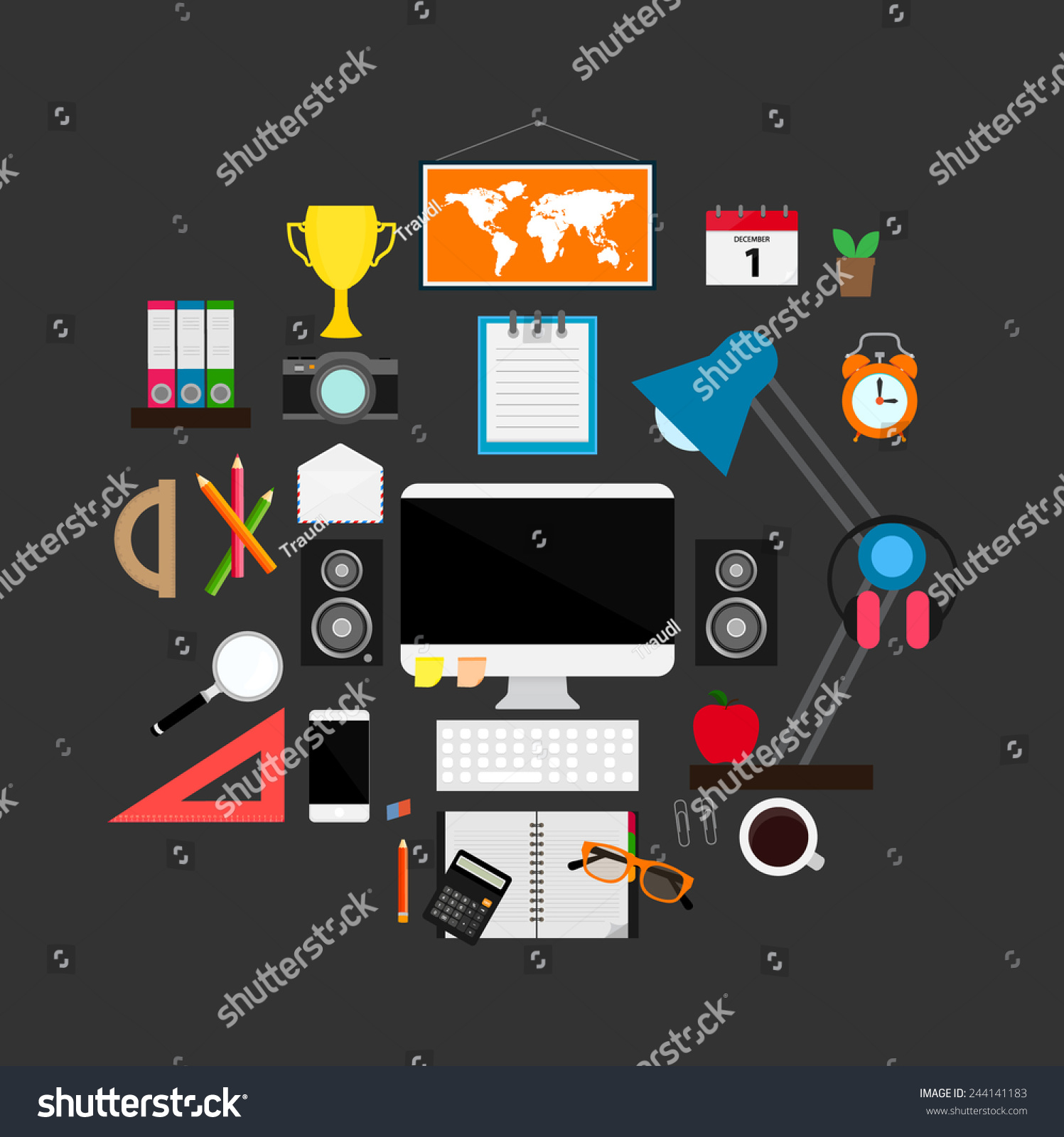 Working Area Vector Illustration: vector de stock (libre de regalías ...