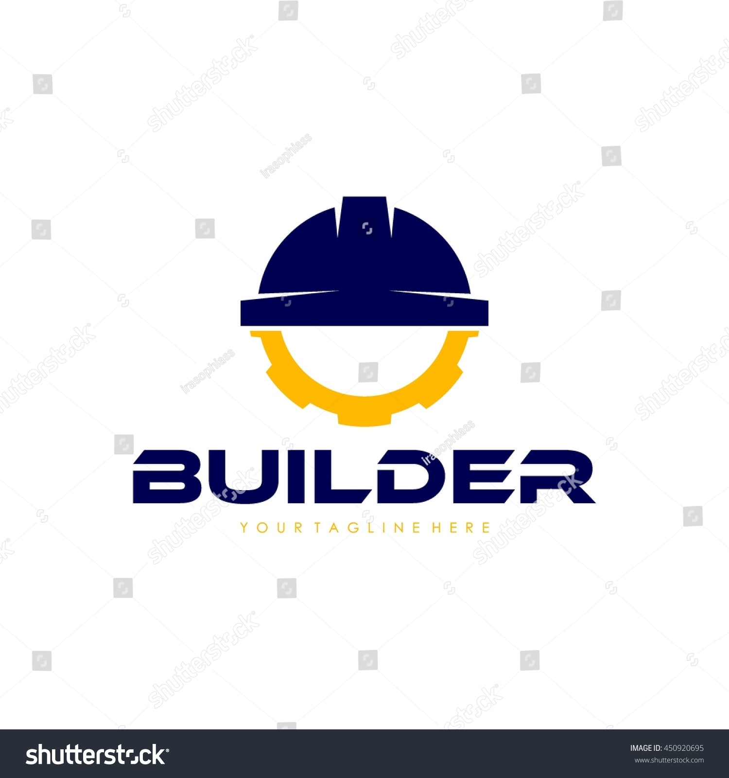 Working Man Construction Builder Logo Template: vetor stock (livre de ...