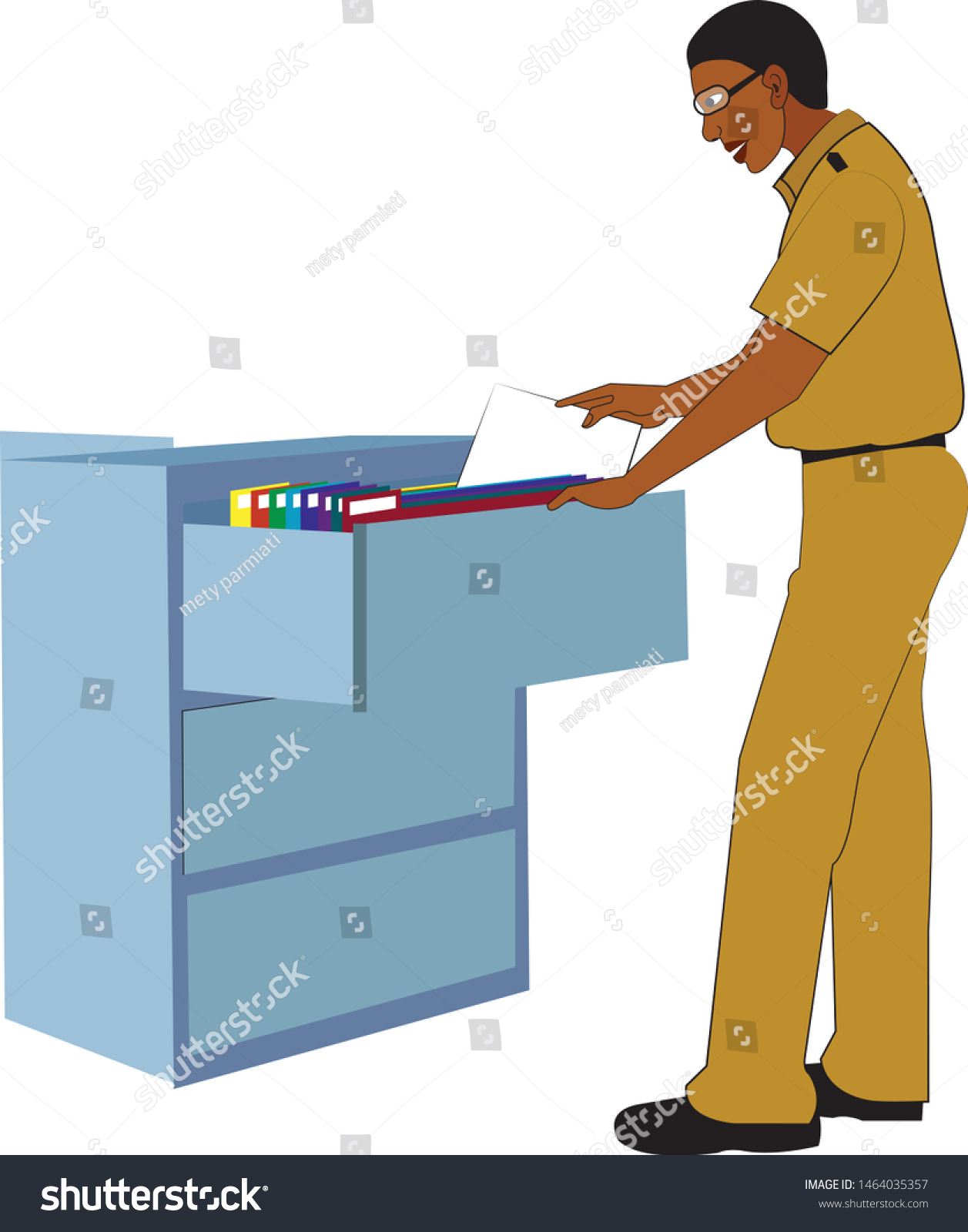 Working Office Cartoon Illustration Vector Stock Vector (Royalty Free ...