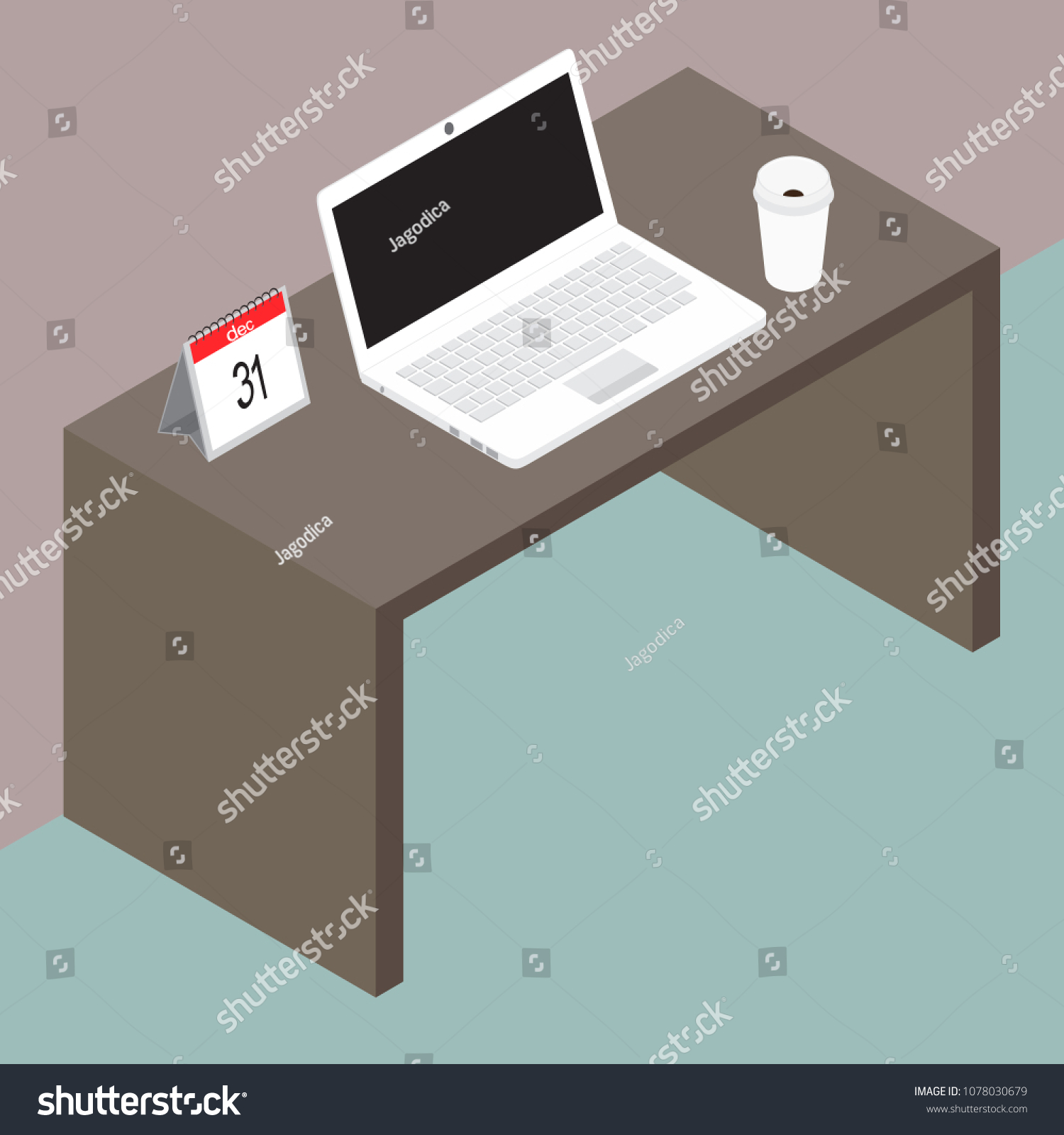 Working Space Illustration Stock Vector (Royalty Free) 1078030679