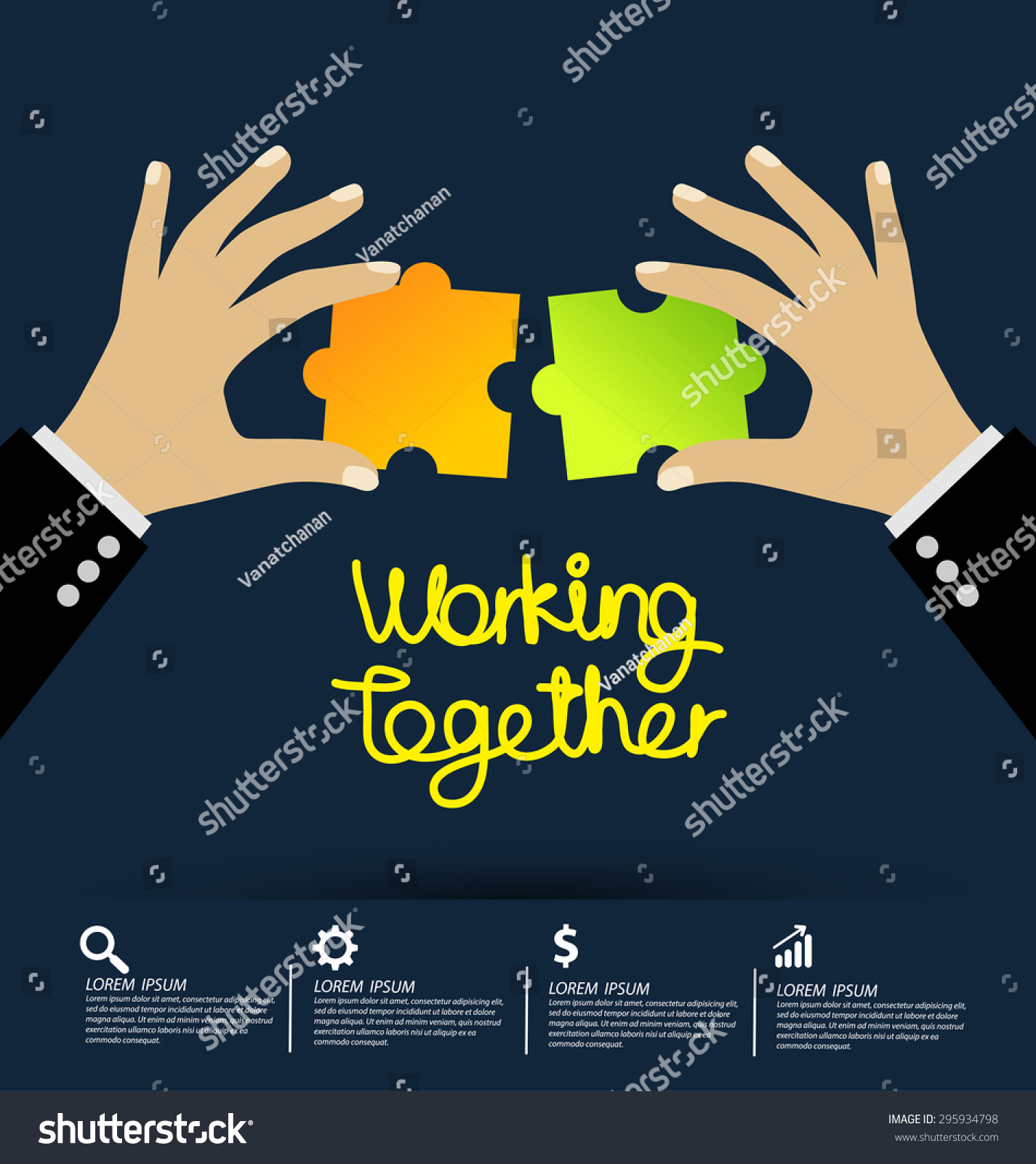 Working Together Concept Vector Illustration Stock Vector (Royalty Free ...